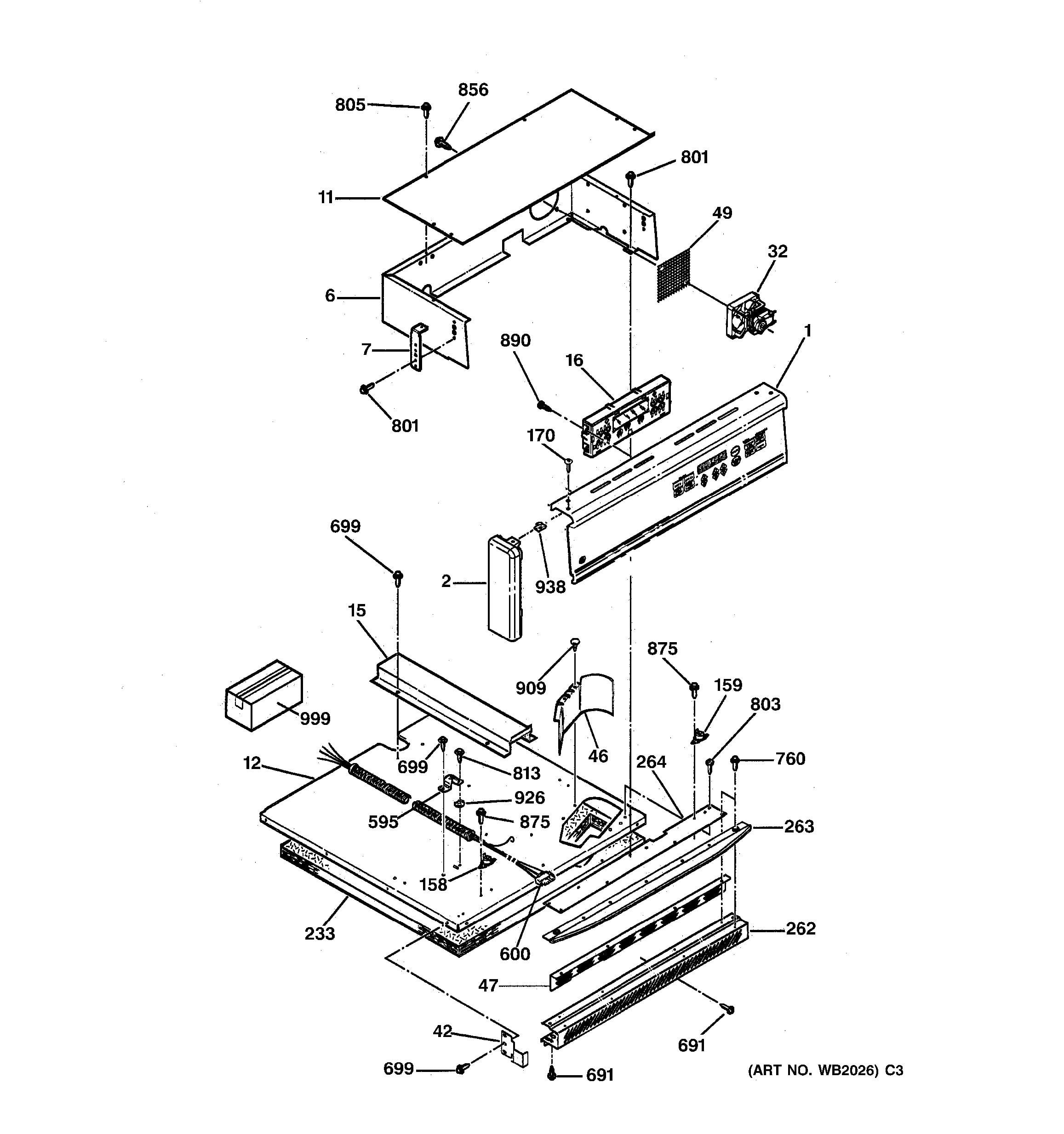Assembly View for CONTROL PANEL | JRP15BW2BB