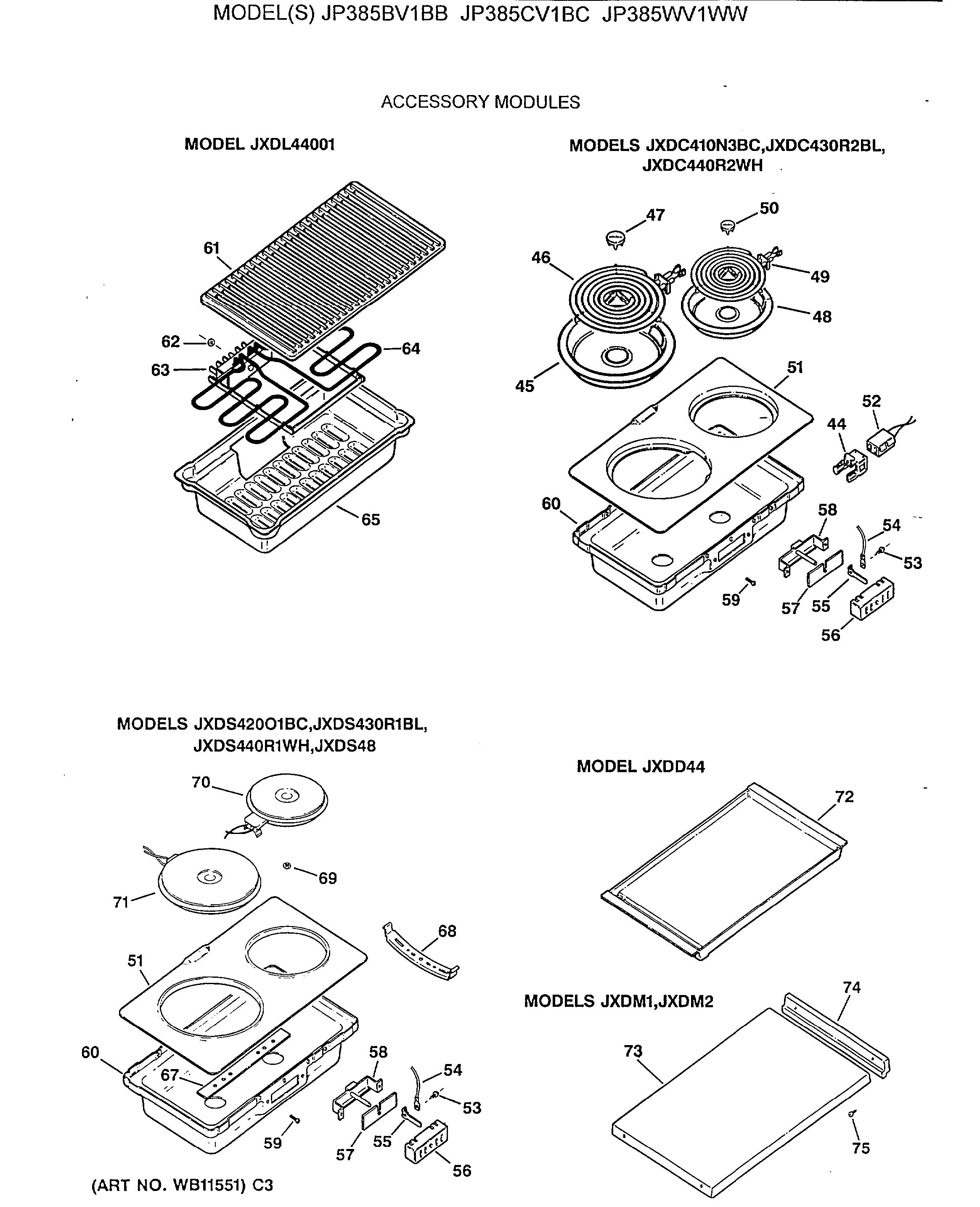 Assembly View for ACCESSORY MODULES | JP385BV1BB