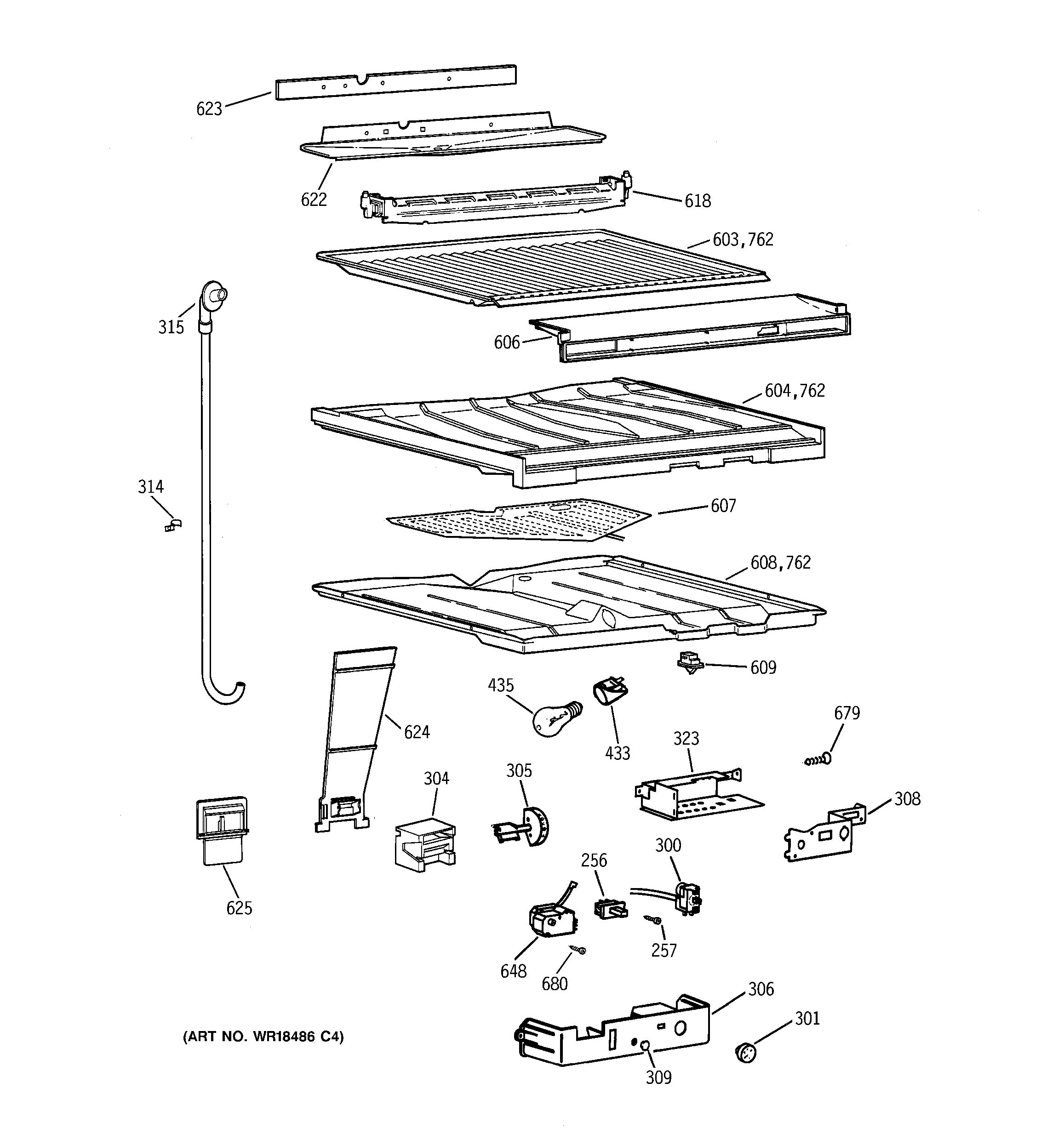 Assembly View for COMPARTMENT SEPARATOR PARTS | TBT18JABFRWW