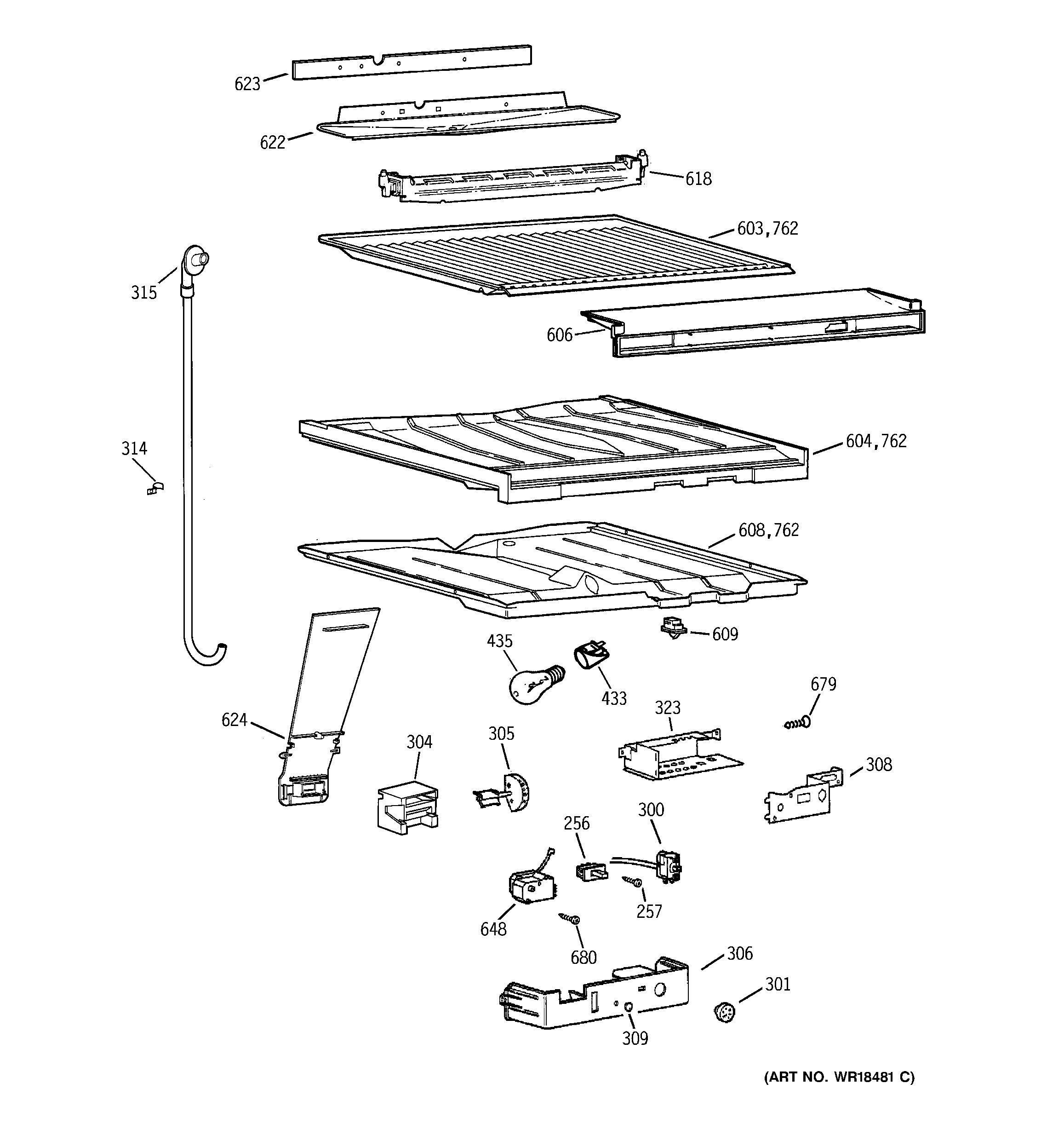 Assembly View for COMPARTMENT SEPARATOR PARTS | TBX19FIBKRWW