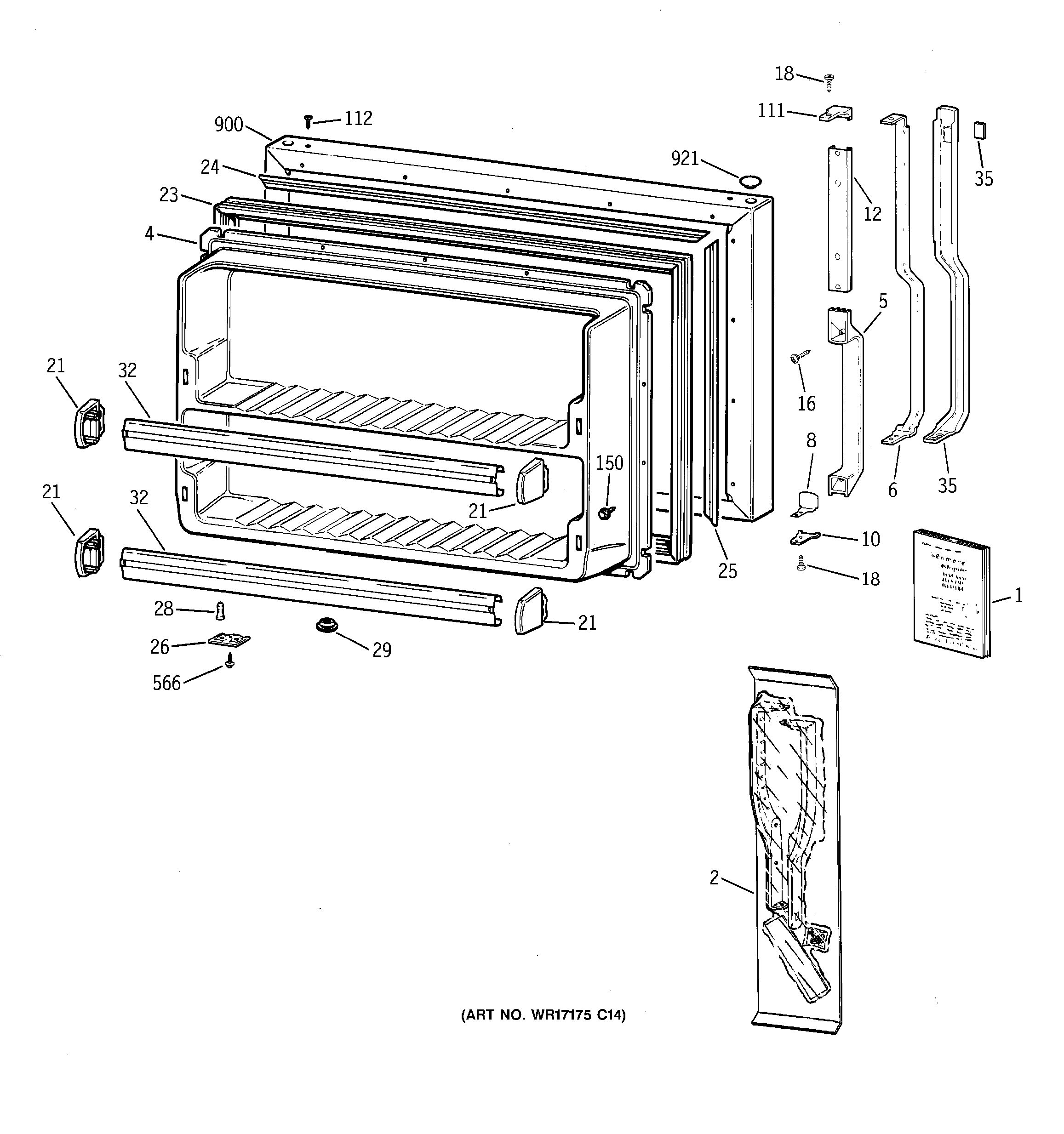 Assembly View for FREEZER DOOR | MTX18EABLRAA