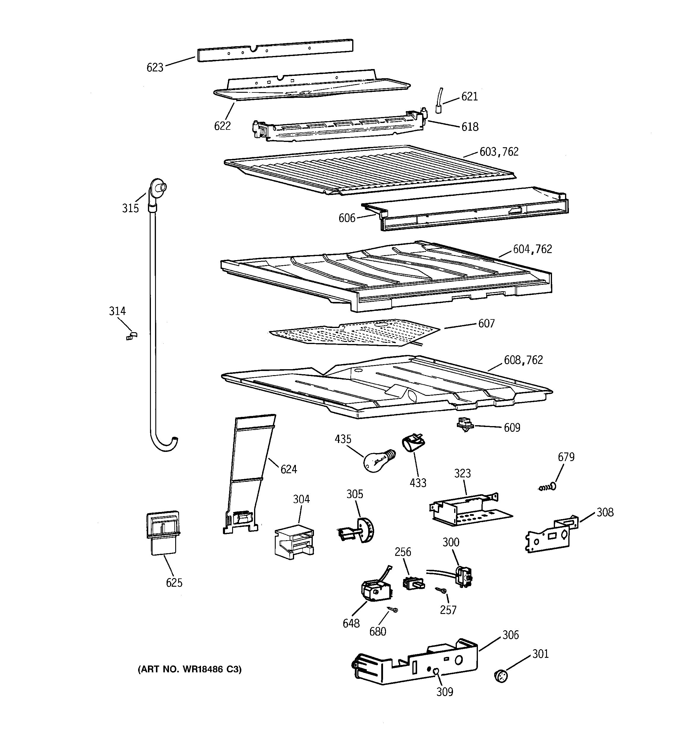 Assembly View for COMPARTMENT SEPARATOR PARTS | TBT21IABTRWW