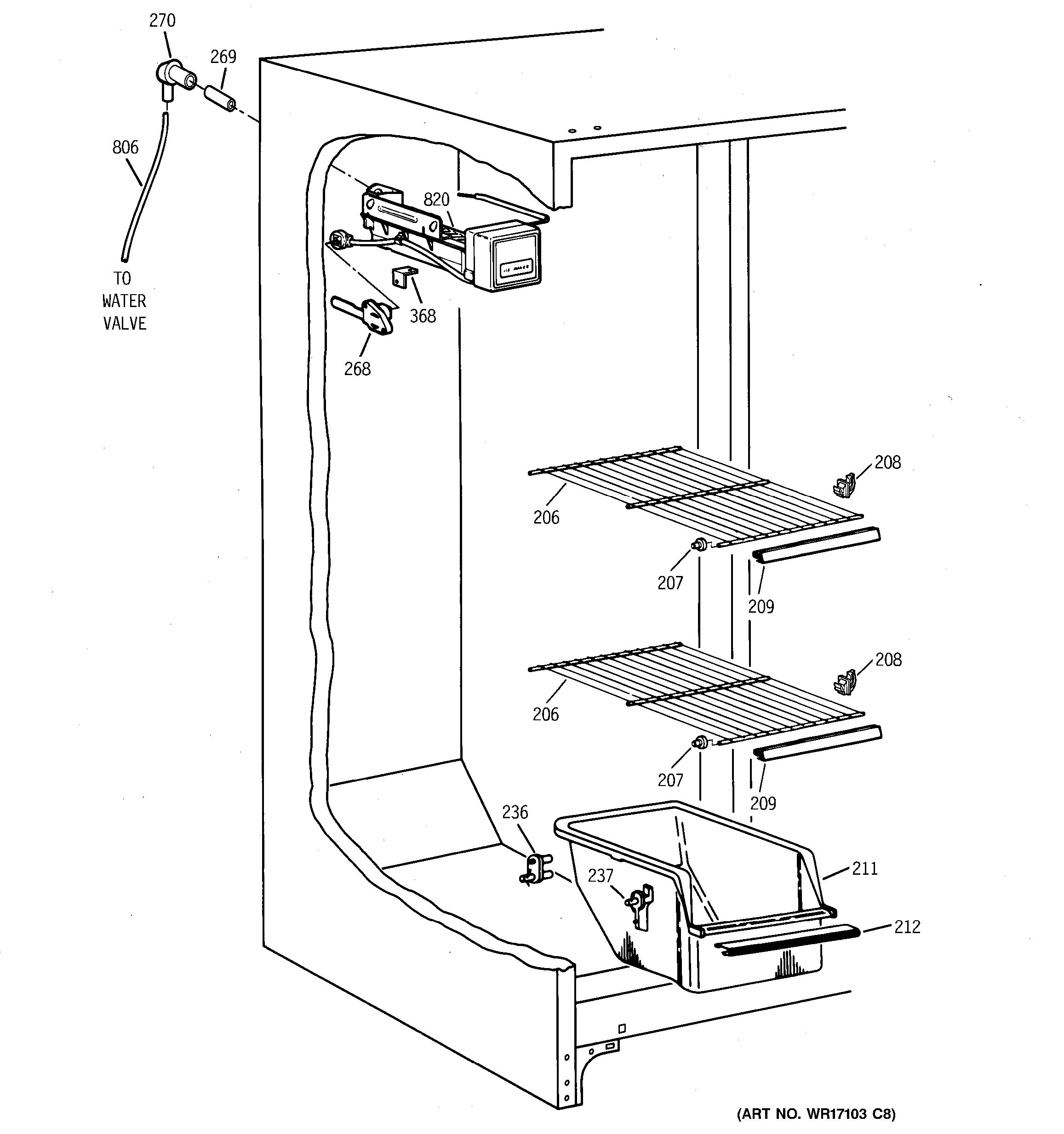 Assembly View for FREEZER SECTION | TFX20JRBEWW