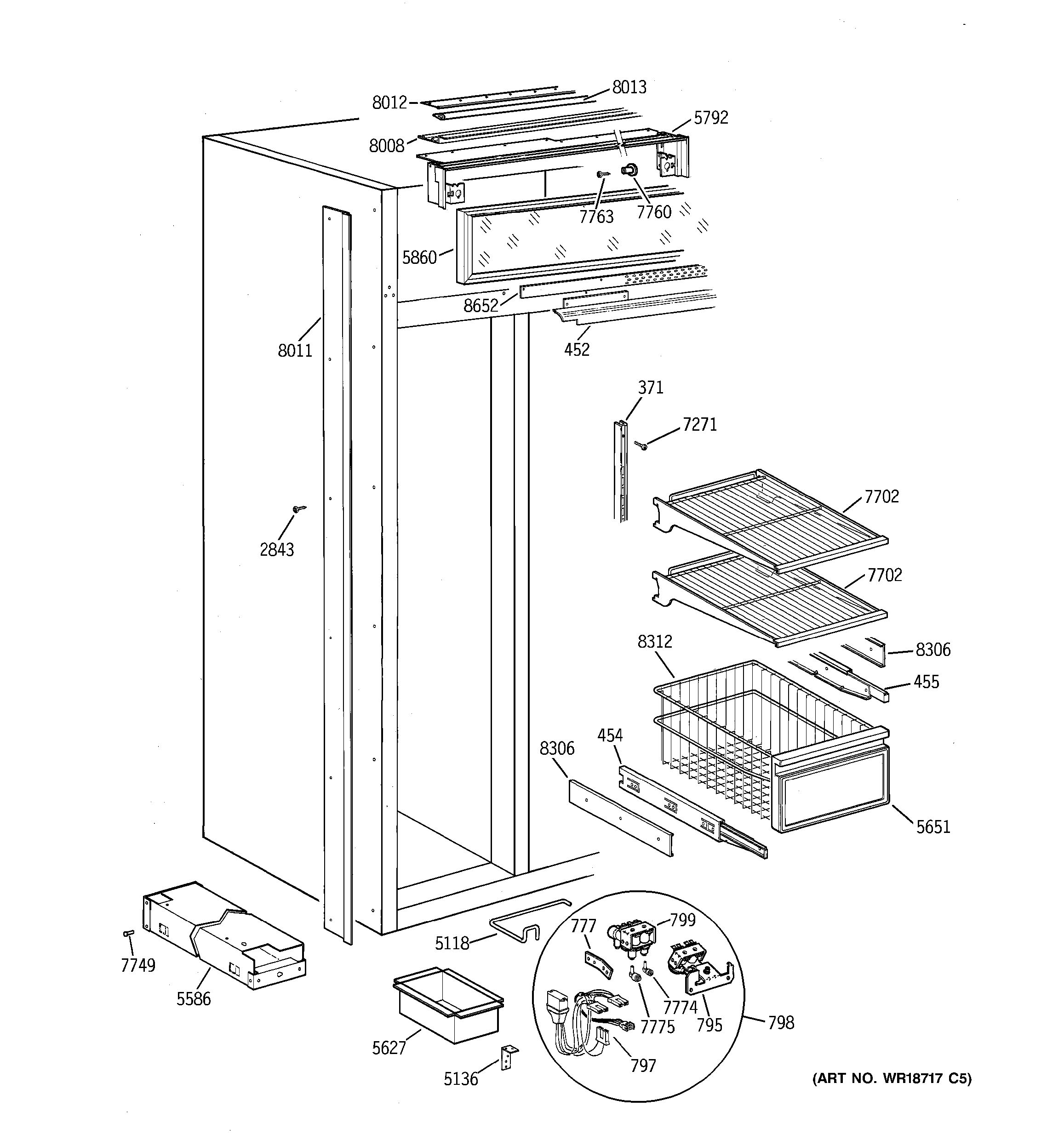 Assembly View for FREEZER SECTION | ZISB42DCA