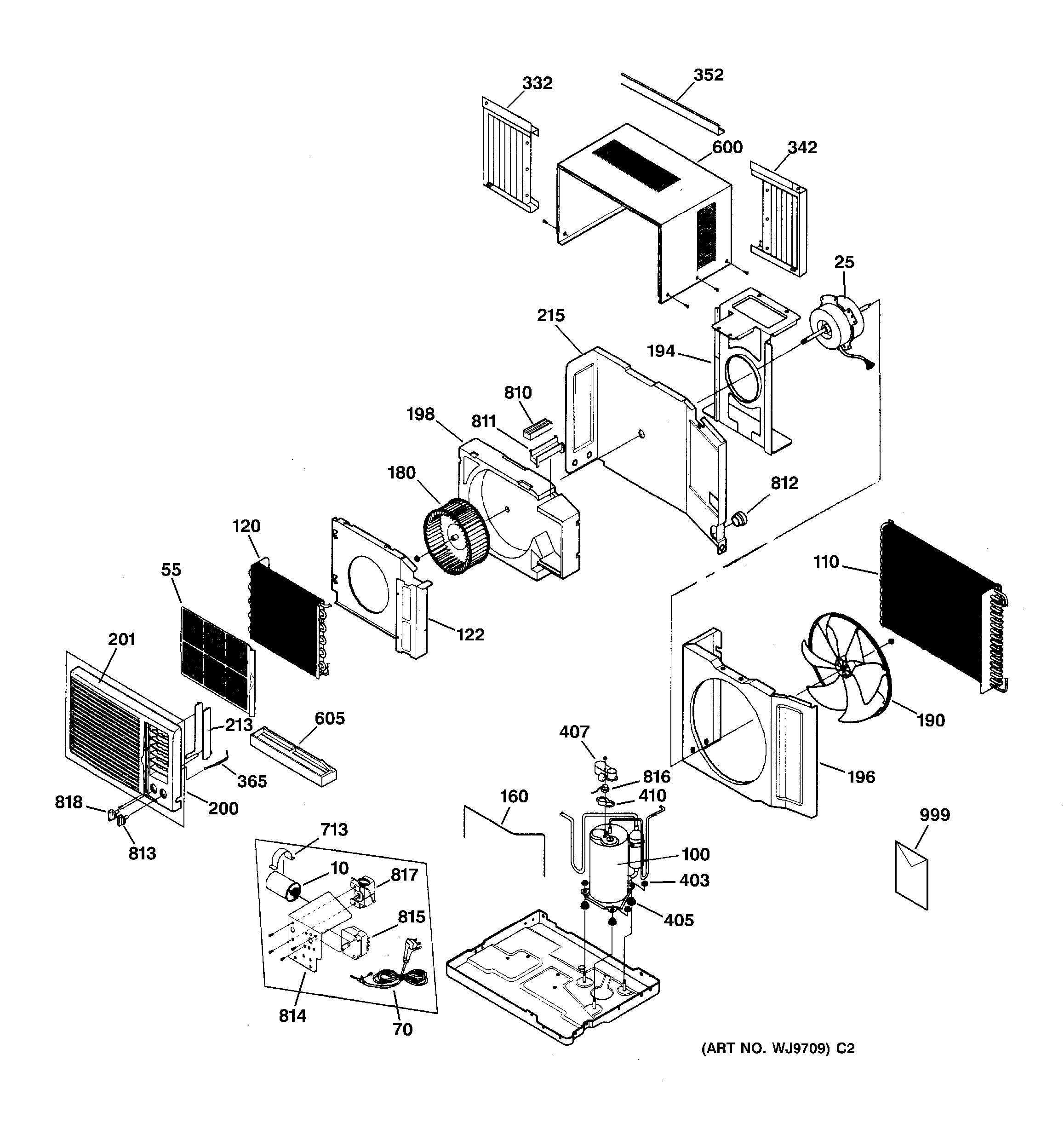 Assembly View for ROOM AIR CONDITIONER PARTS | ASP05LBS1