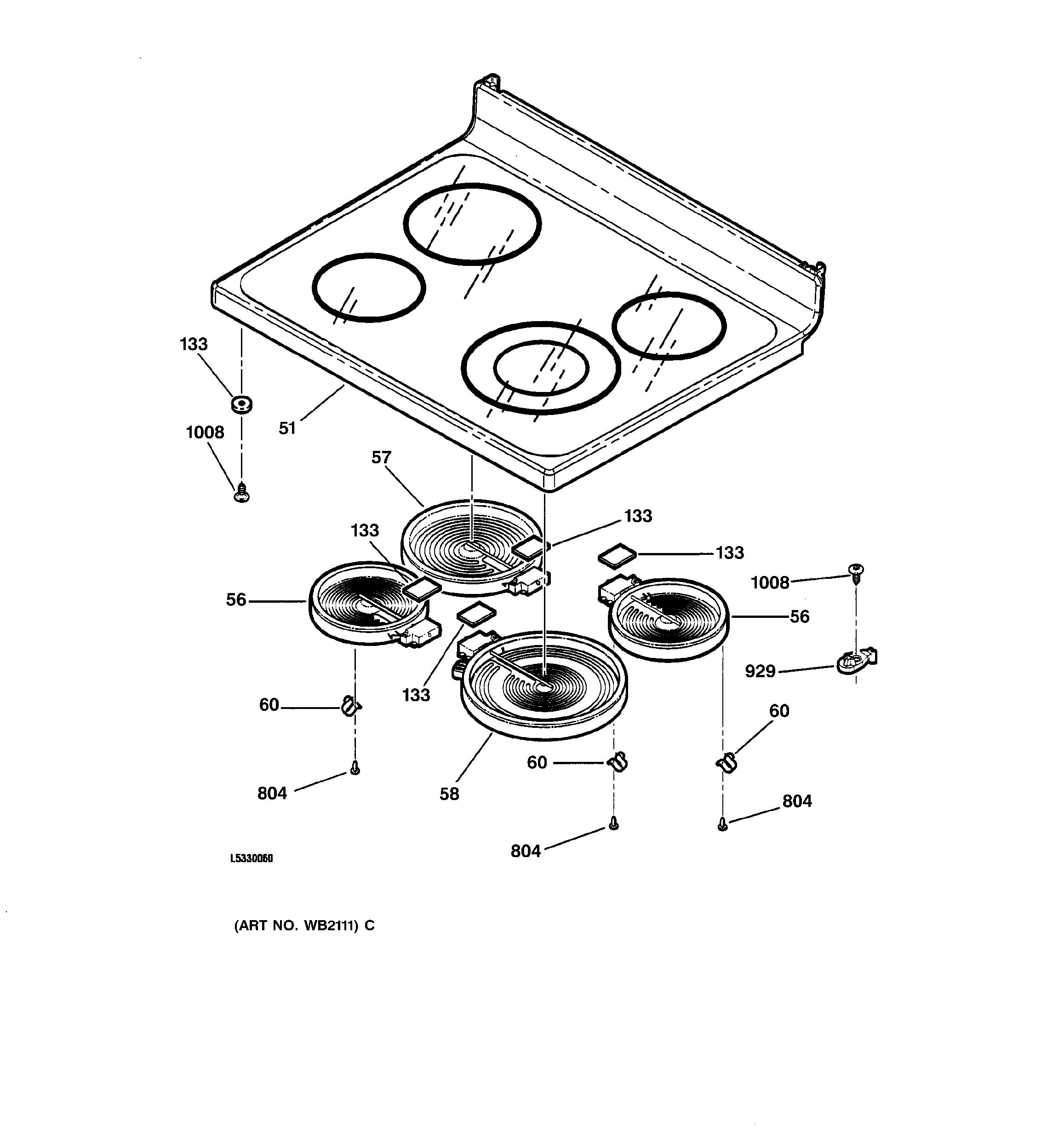 Assembly View for COOKTOP | JBP78WB2WW