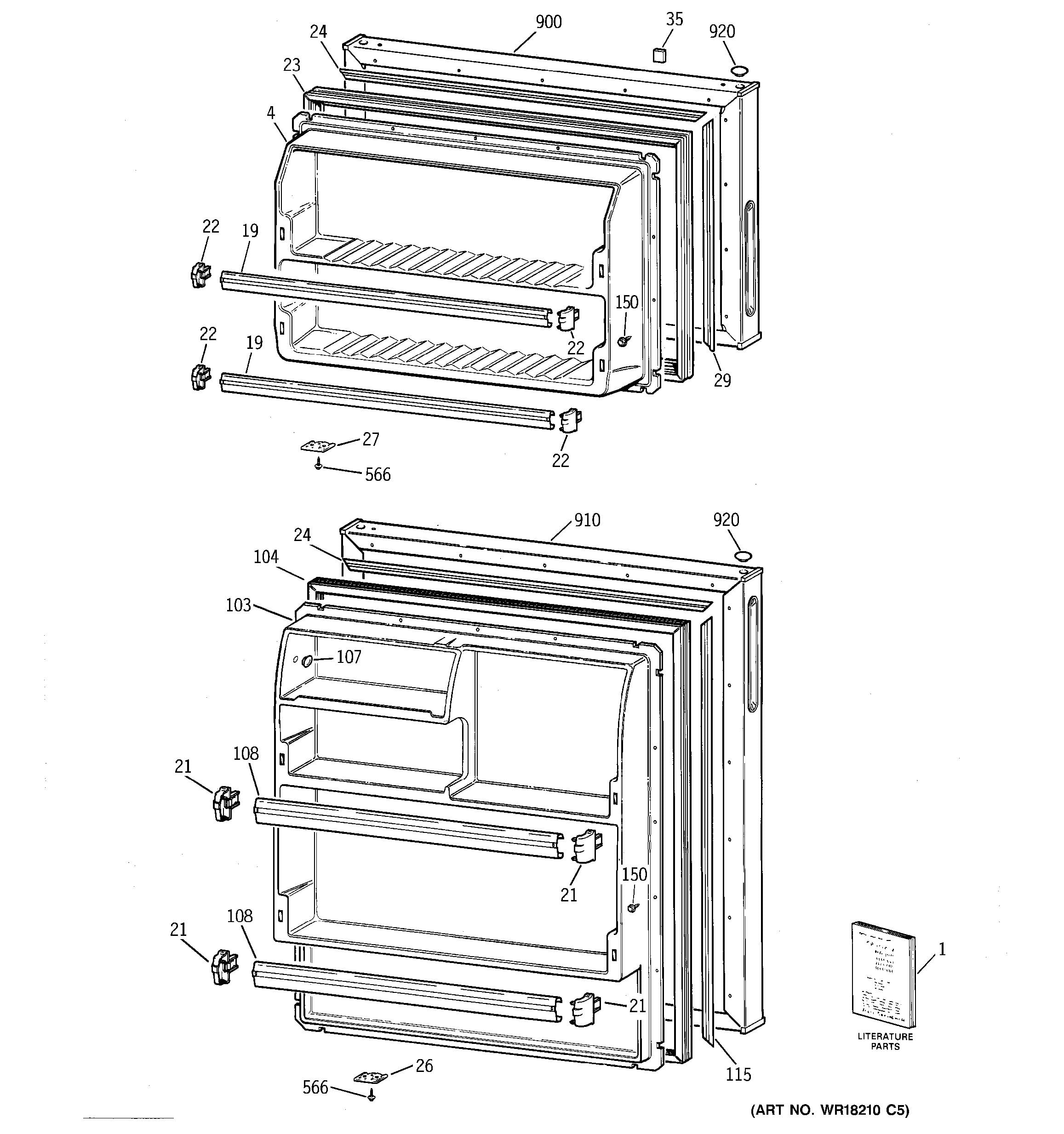 Assembly View for DOORS | TBX18LYDGRWW