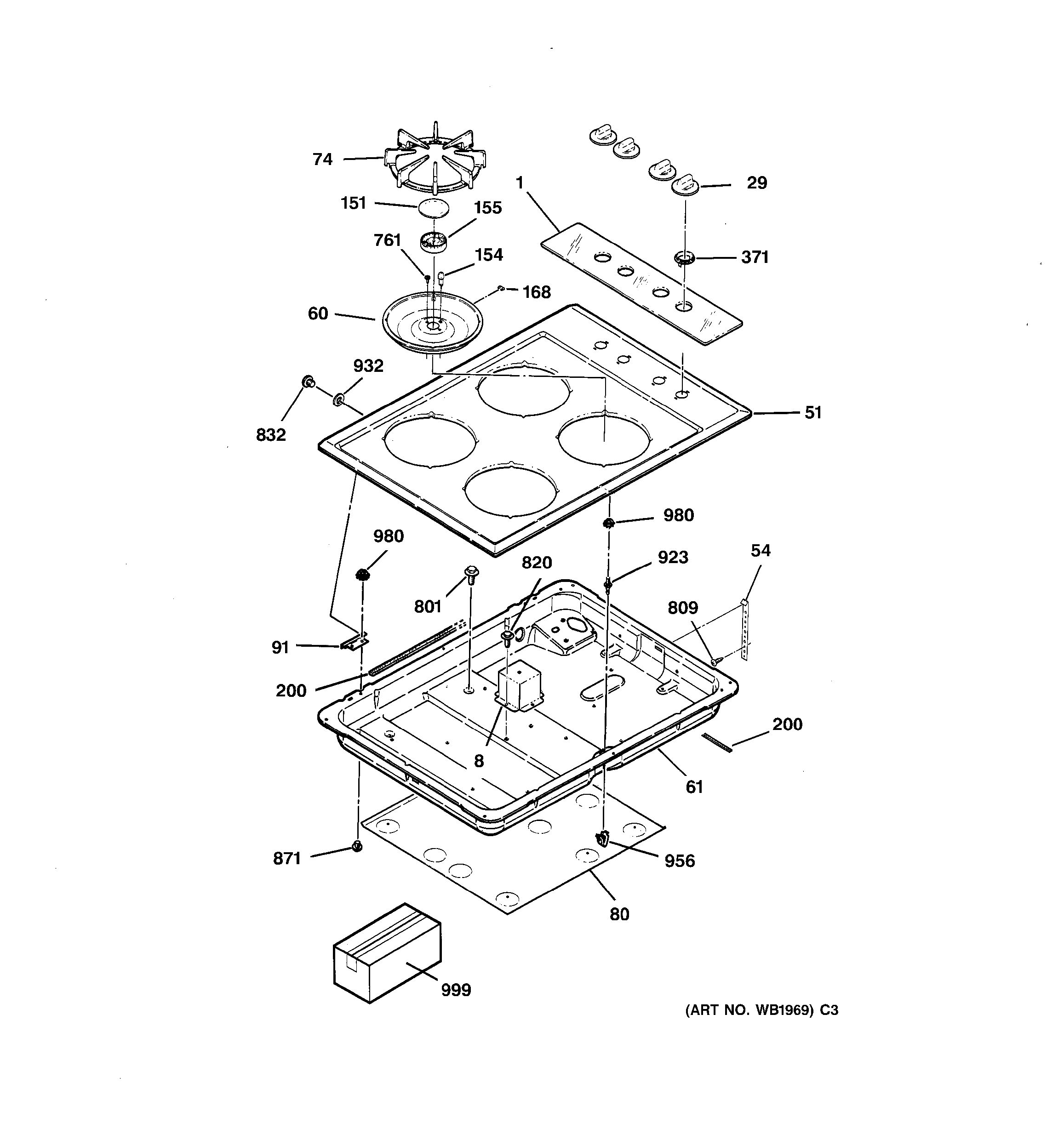 Assembly View for CONTROLS & COOKTOP | JGP326AEV2AA