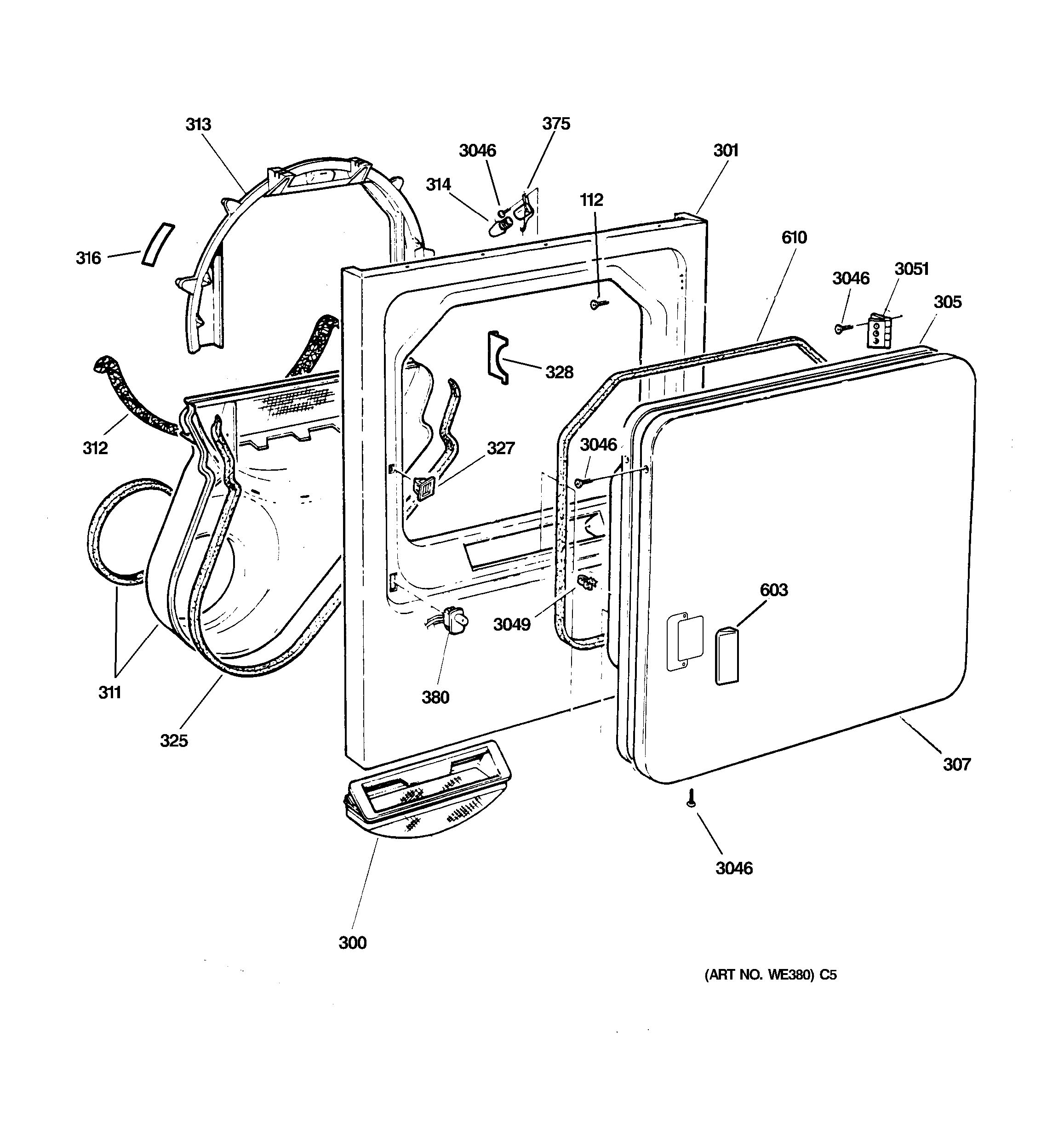 Assembly View for FRONT PANEL & DOOR | DWXR483EA0WW