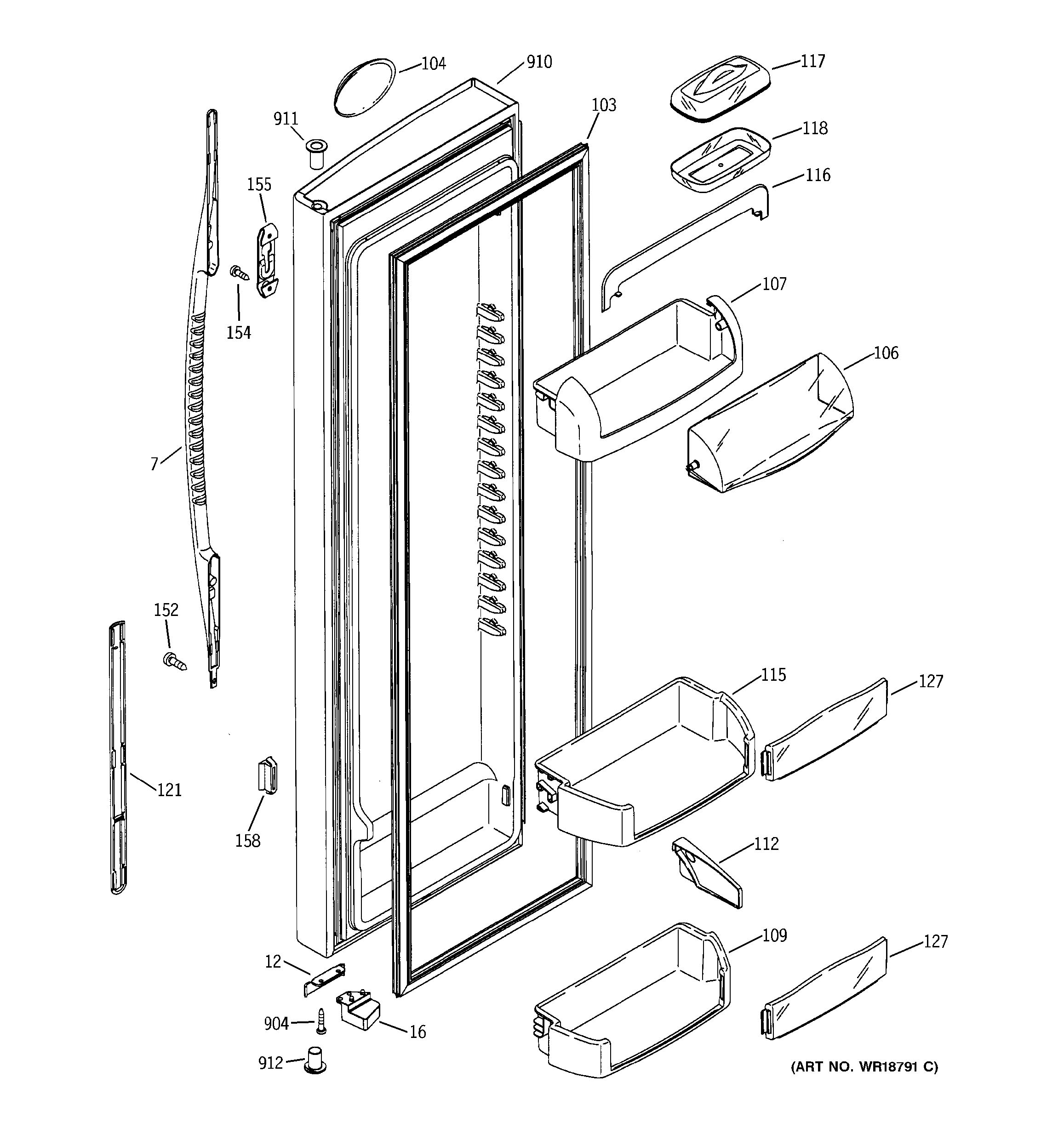 Assembly View for FRESH FOOD DOOR | PSS25NGMABB
