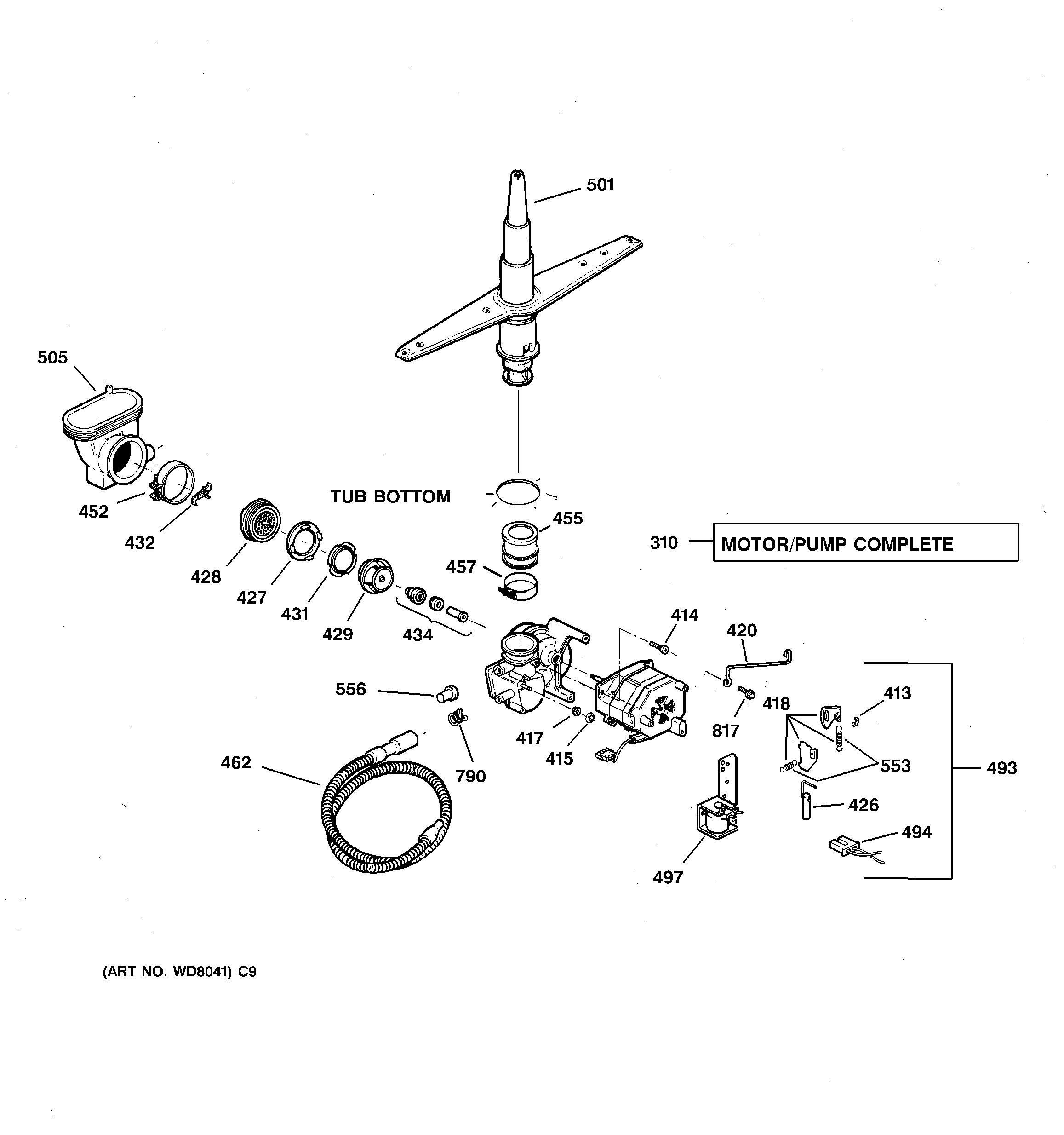 Assembly View for MOTOR PUMP MECHANISM | GSD2230F01WW