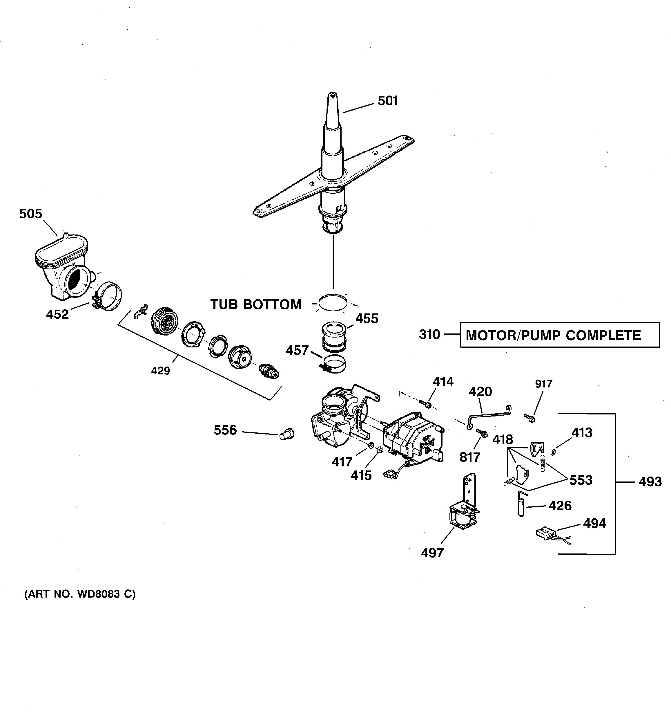 Assembly View for MOTOR-PUMP MECHANISM | GSD3800G00CC