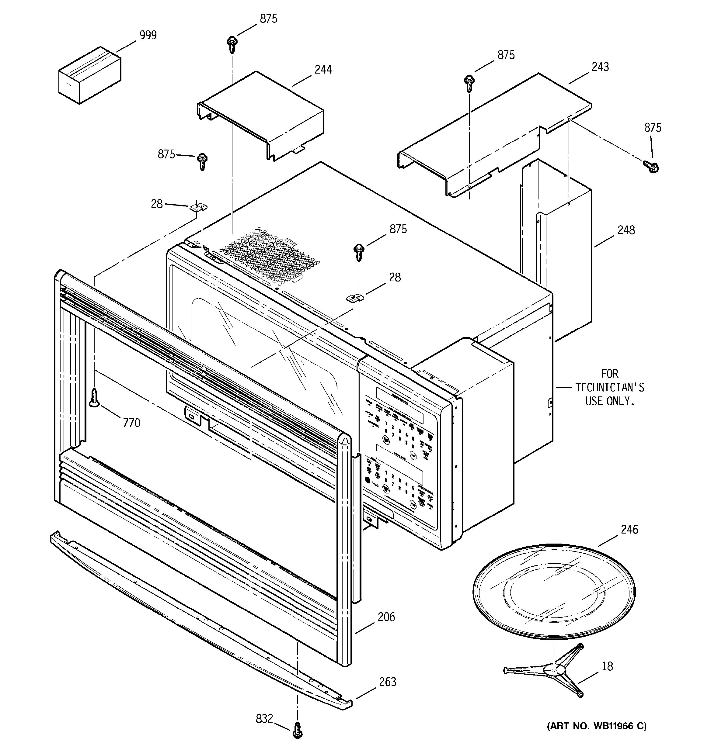 Assembly View for MICROWAVE ENCLOSURE | JTP95BD1BB