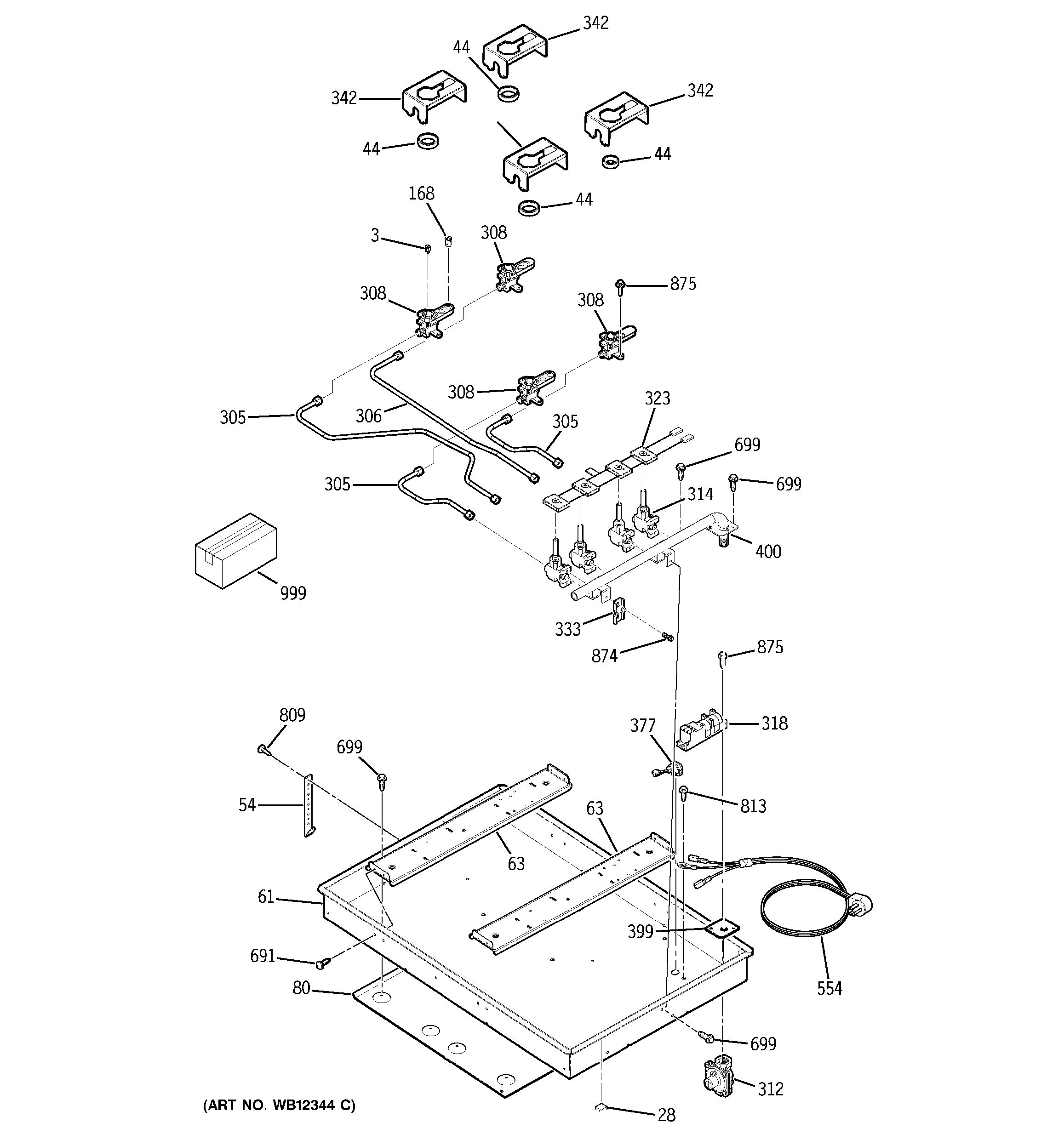 Assembly View for GAS BURNER | JGP932SEC2SS