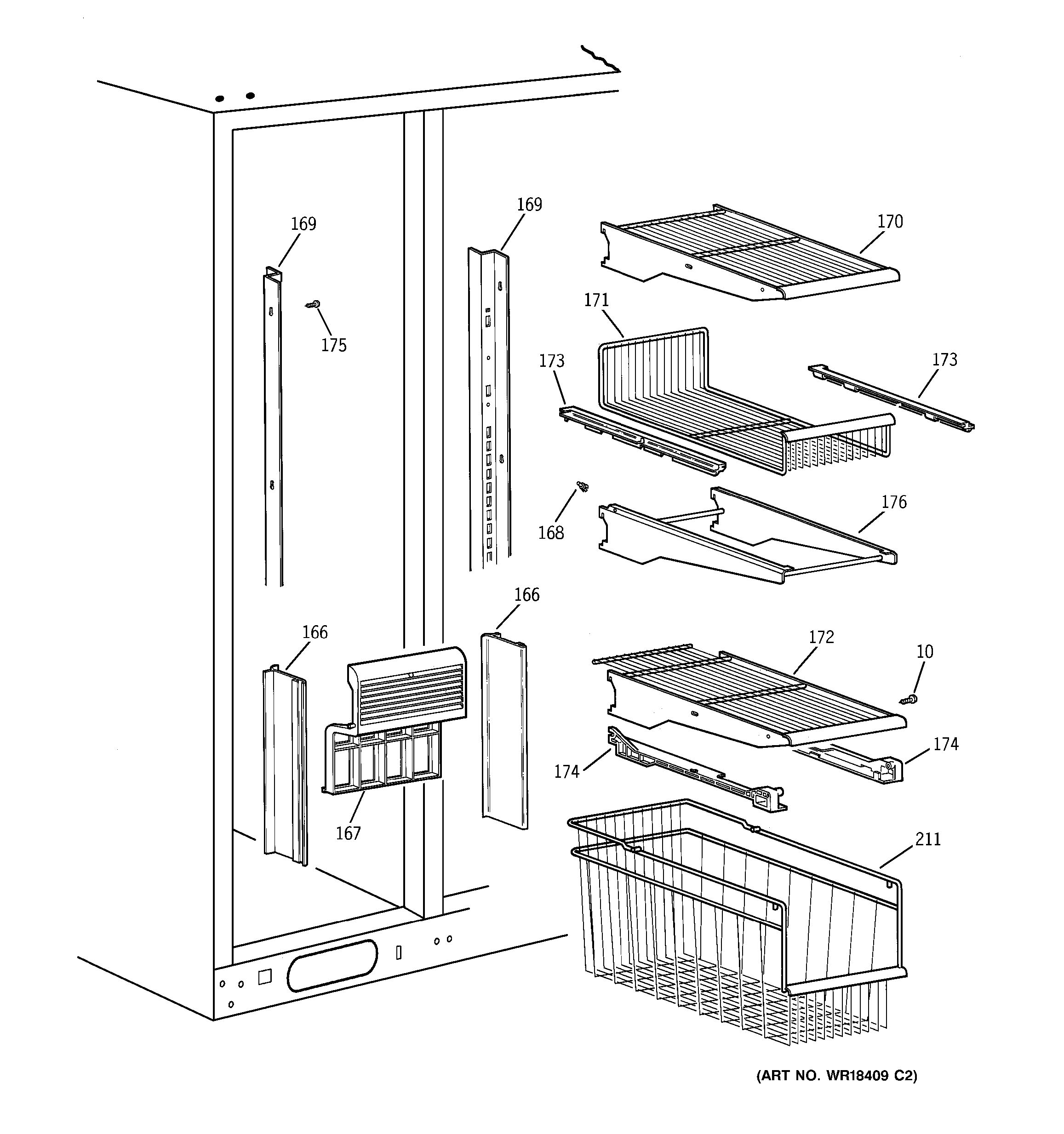 Assembly View for FREEZER SHELVES | TFX30PBDABB