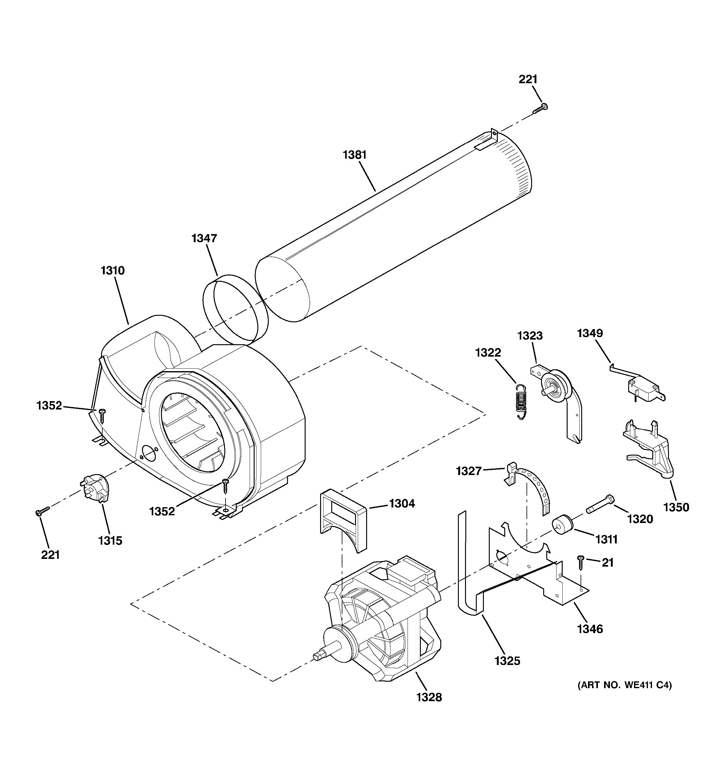 Assembly View for MOTOR | DBR453EA0WW