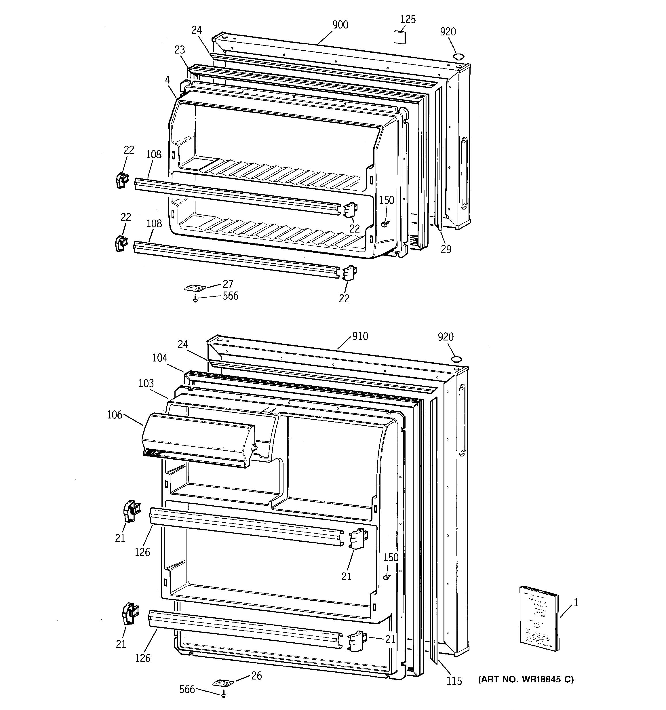 Assembly View for DOORS | HTR15BBMDRWW