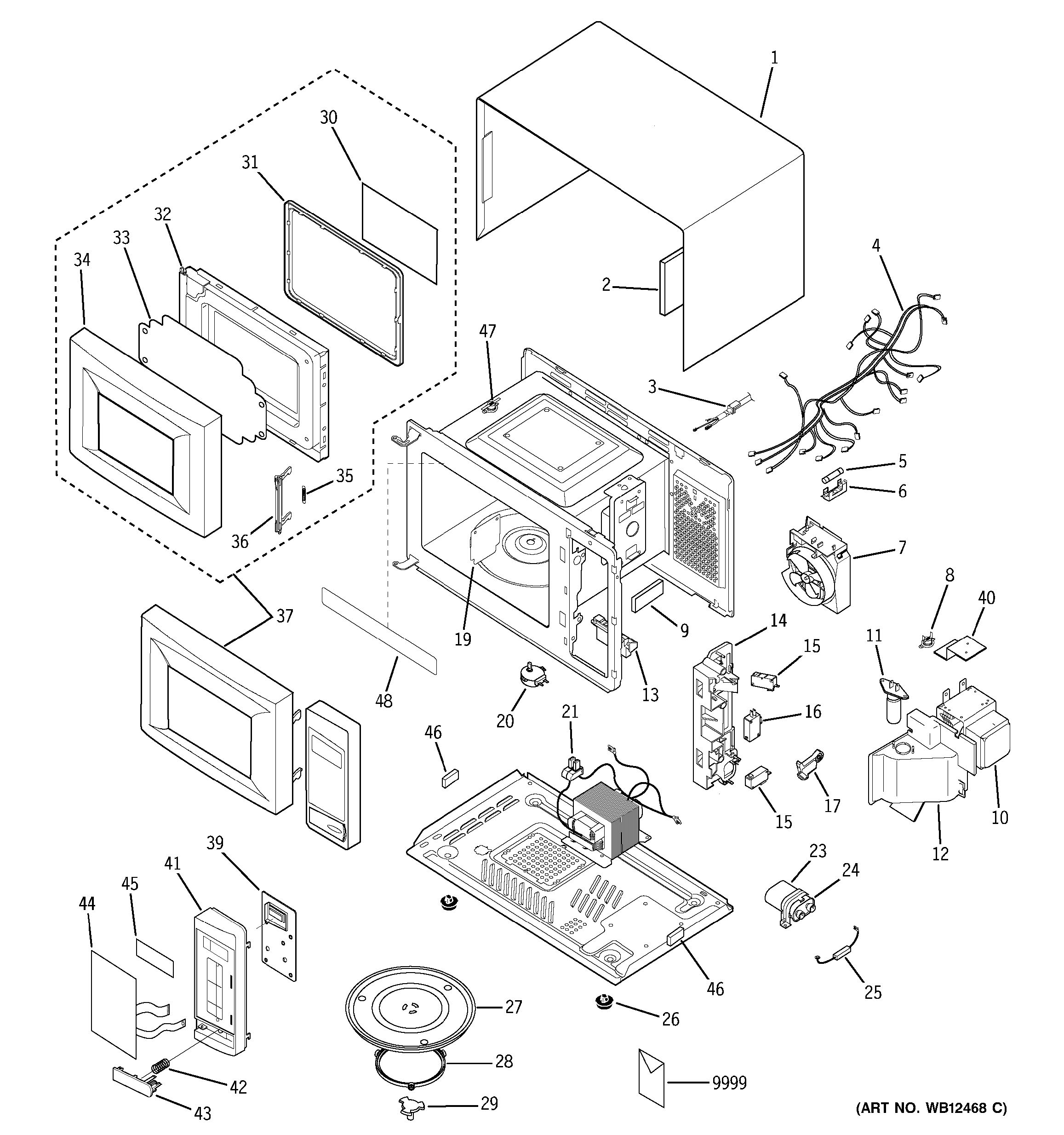 Assembly View for MICROWAVE | JES1034WF001