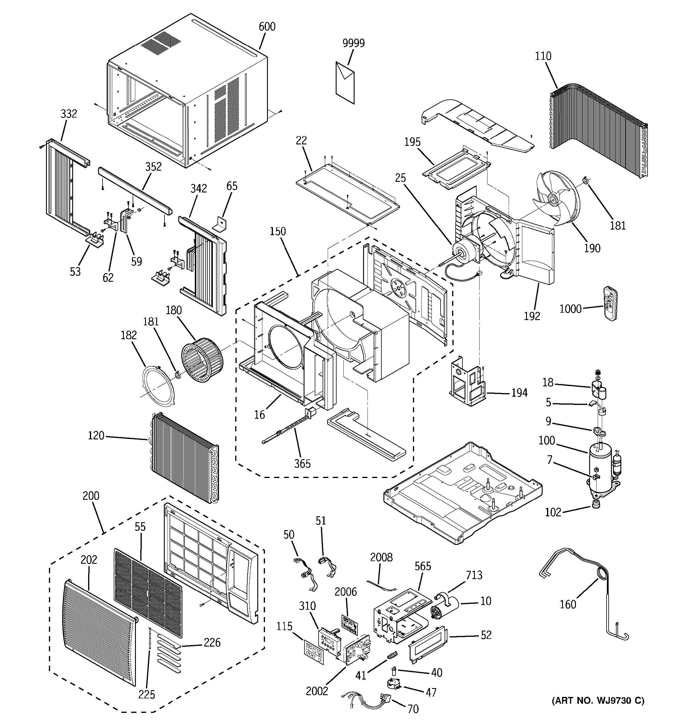 Assembly View for ROOM AIR CONDITIONER | AGM18DAG1