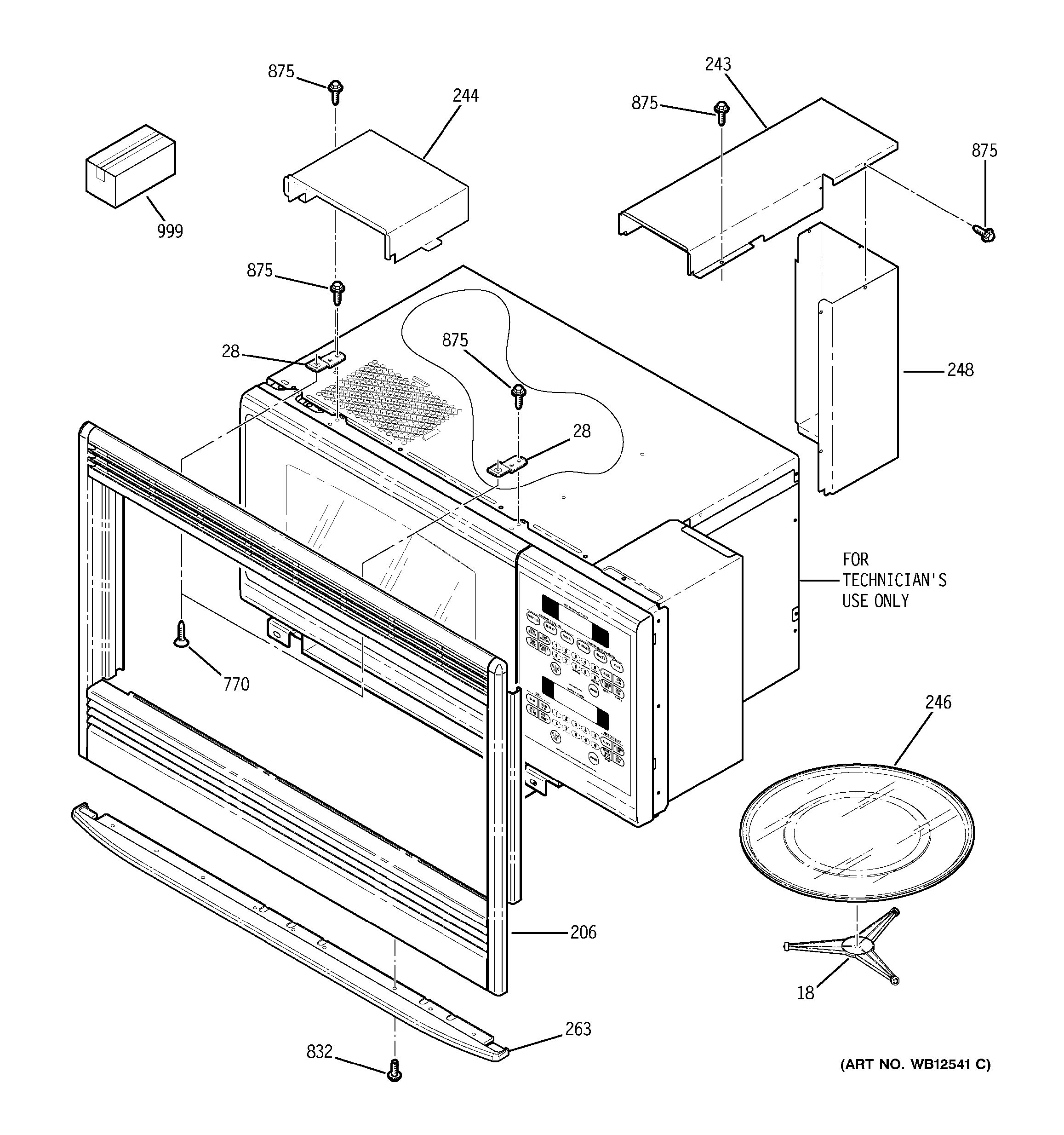 Assembly View for MICROWAVE ENCLOSURE | JT965WF1WW