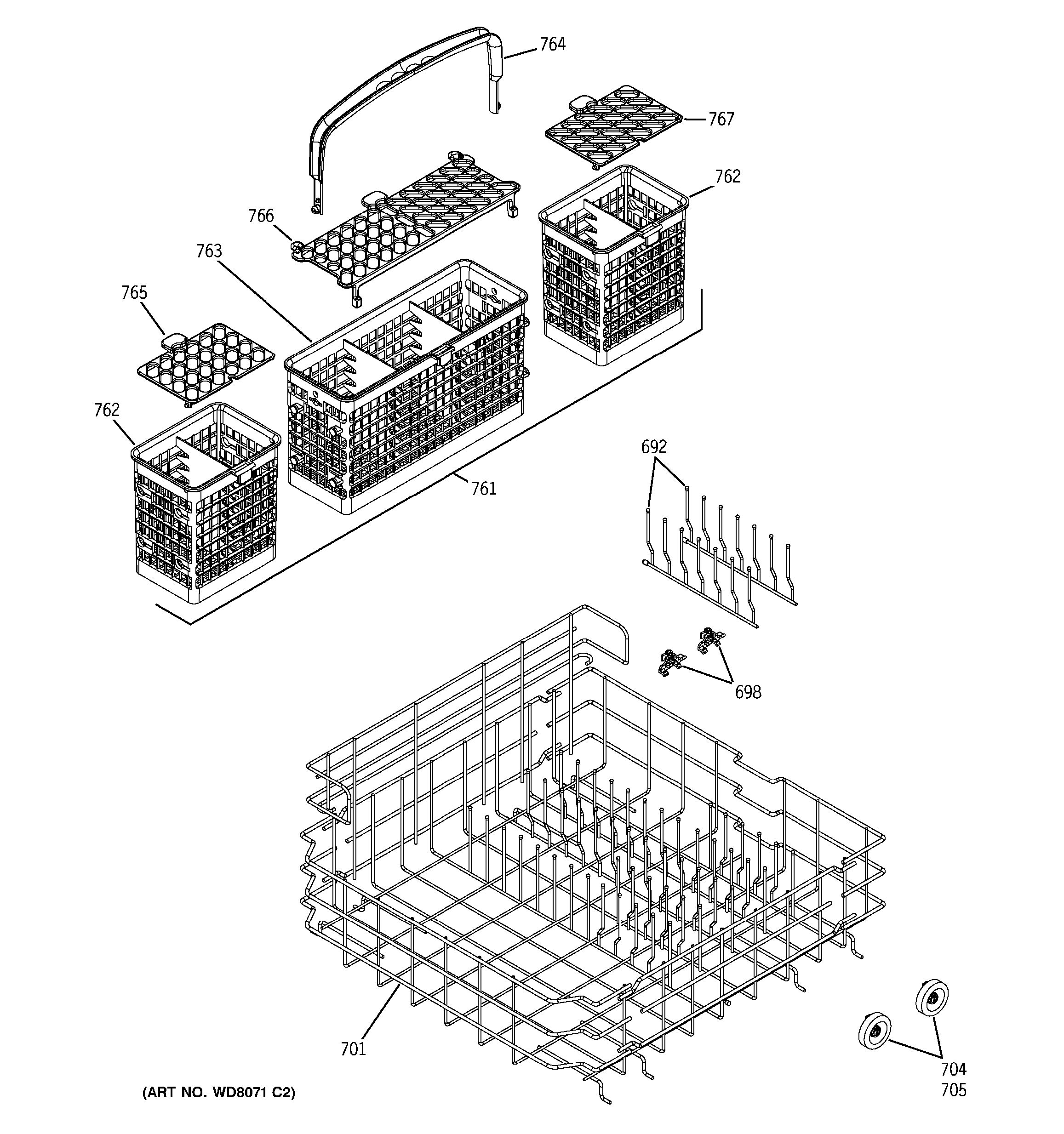 Assembly View for LOWER RACK ASSEMBLY | GSD6600G00BB