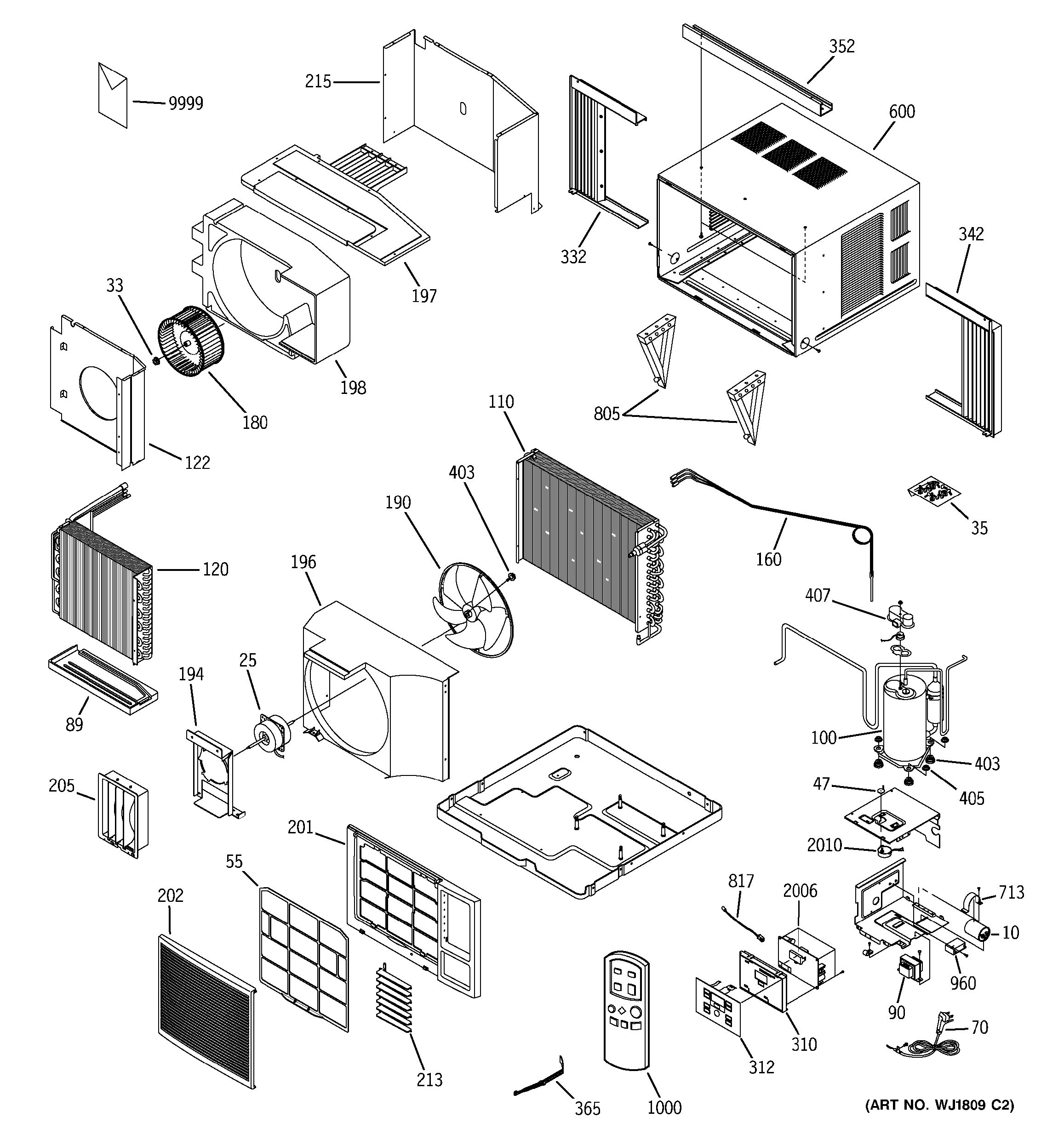 Assembly View for ROOM AIR CONDITIONER | ASM24DDS1
