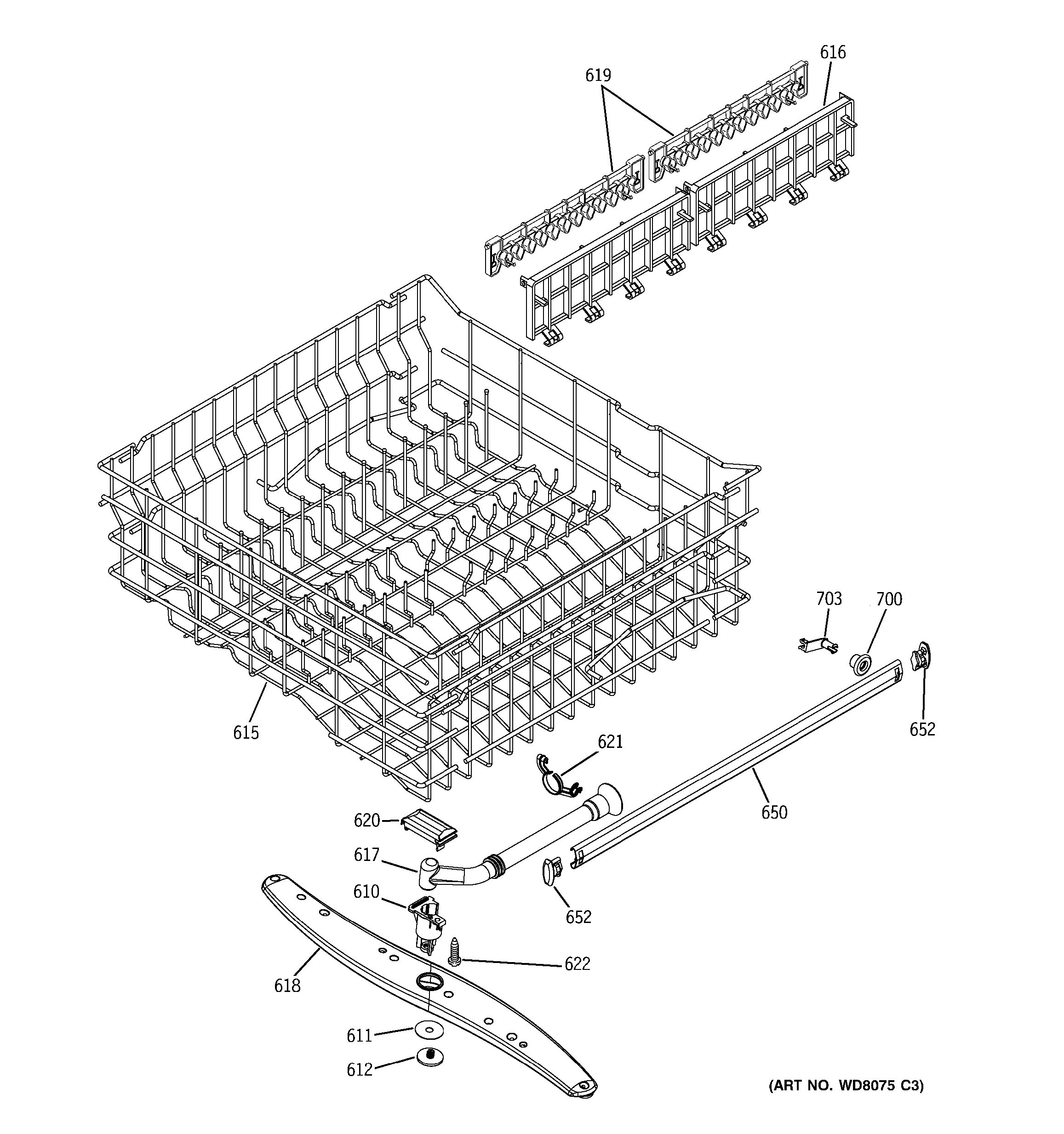Assembly View for UPPER RACK ASSEMBLY | GSD6500J00BB