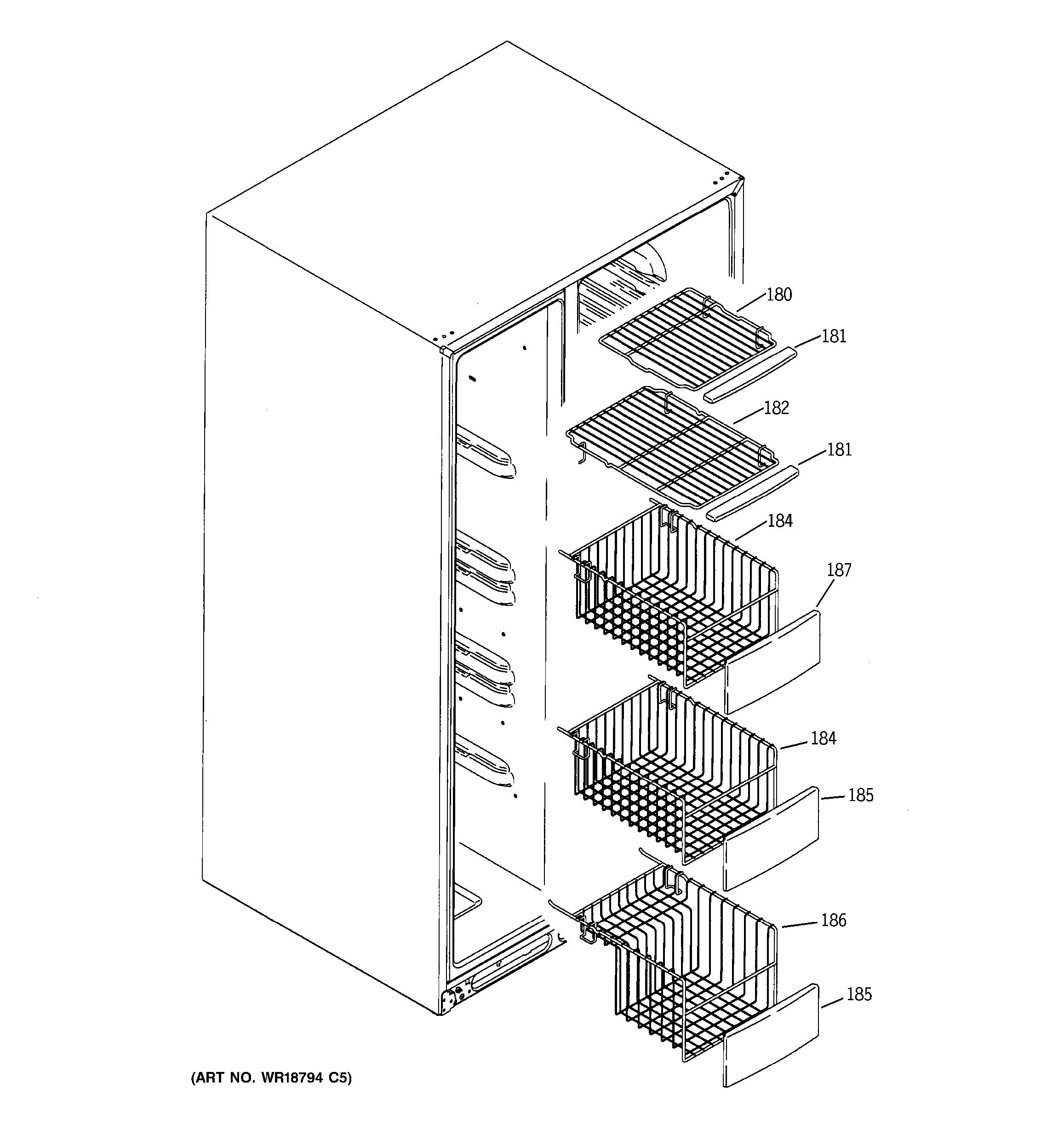 Assembly View for FREEZER SHELVES | PSS26MGPABB