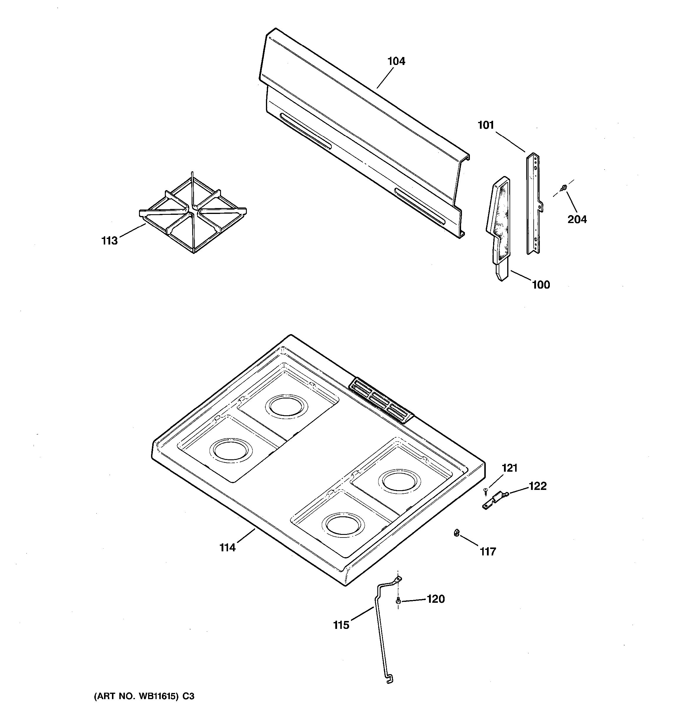 Assembly View for COOKTOP | JGBS07PEH1WW