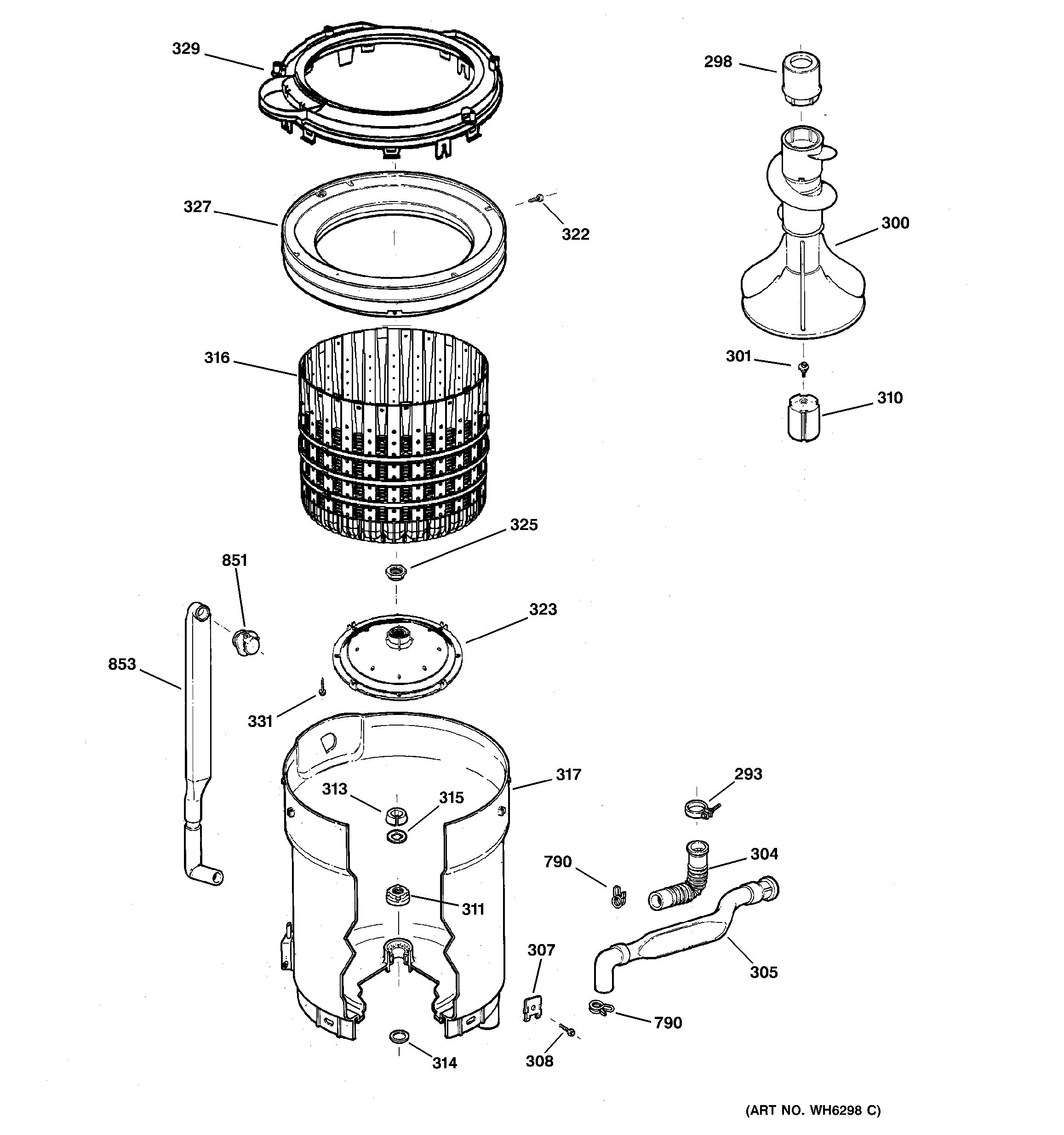 Assembly View for TUB, BASKET & AGITATOR | S5100D0WW