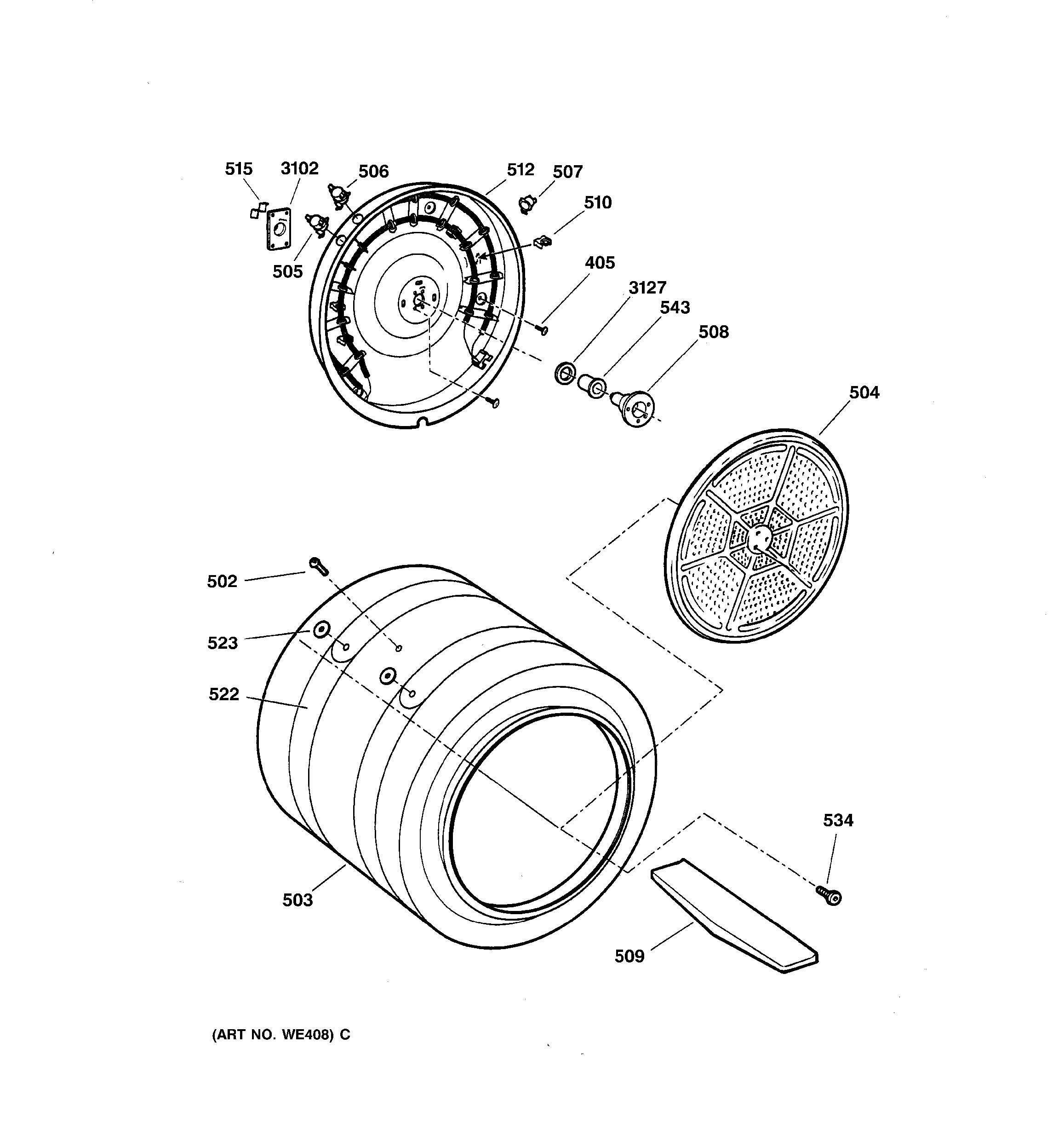 Assembly View for DRUM | DPSB613ED0WW