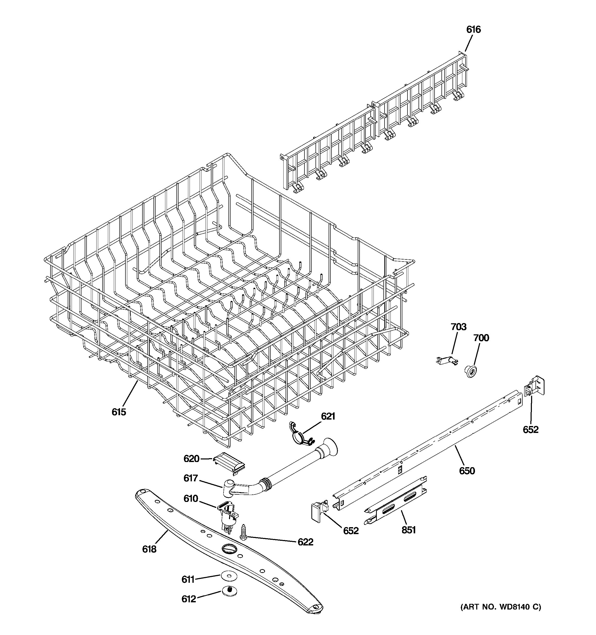 Assembly View for UPPER RACK ASSEMBLY | PDW9280J00SS