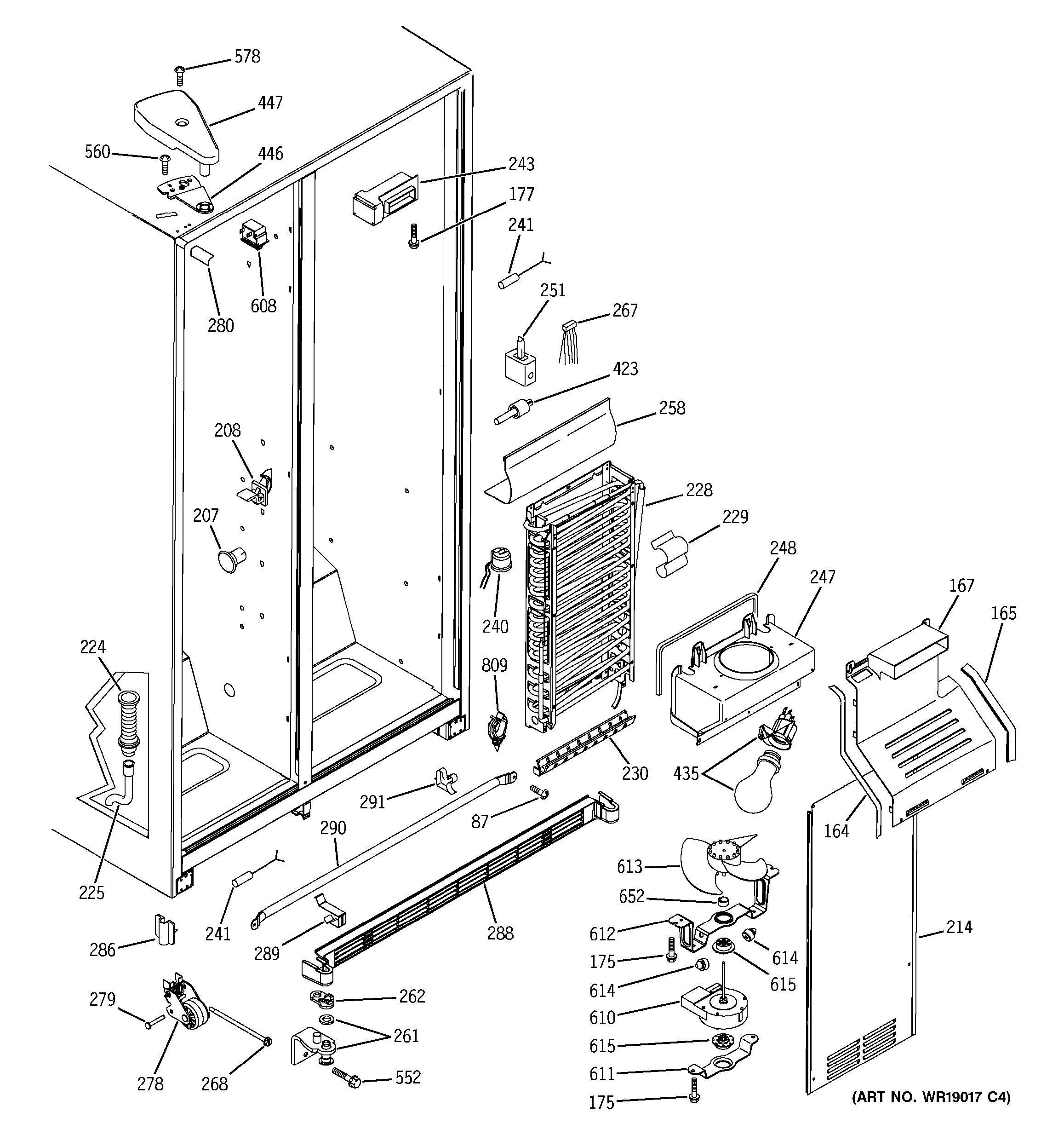 Assembly View for FREEZER SECTION | GSS25WGMCBB