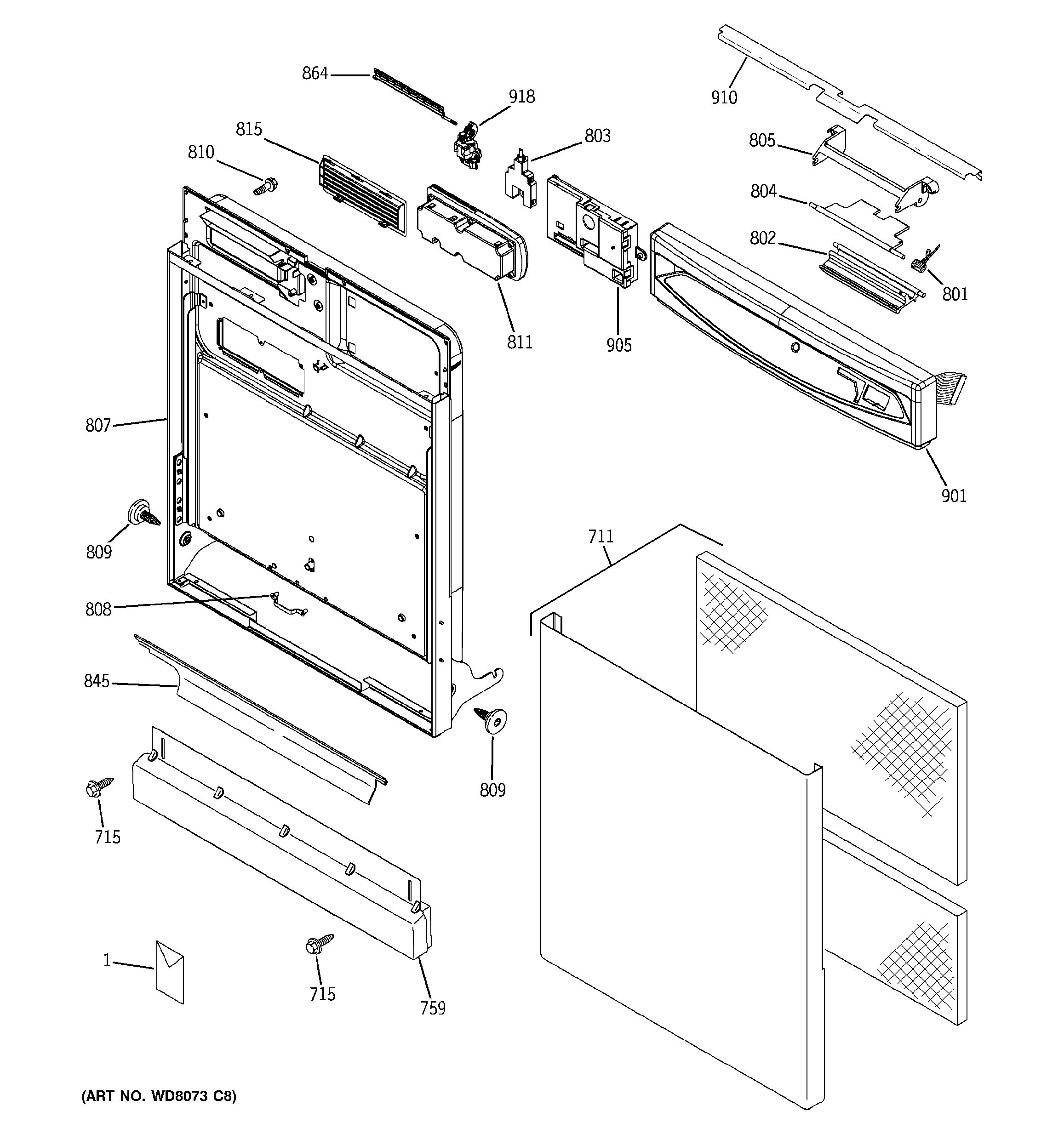 Assembly View for ESCUTCHEON & DOOR ASSEMBLY | GSD6200G00CC