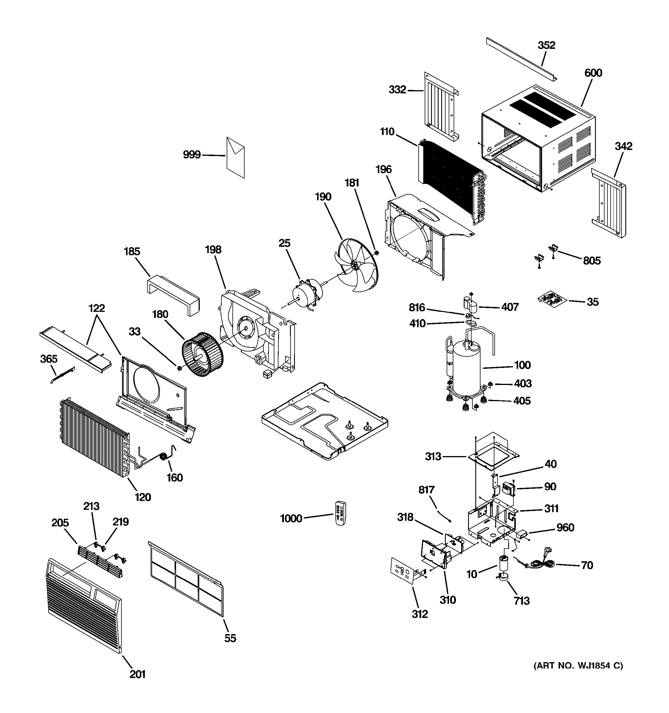 Assembly View for ROOM AIR CONDITIONER | ASW08FCS1
