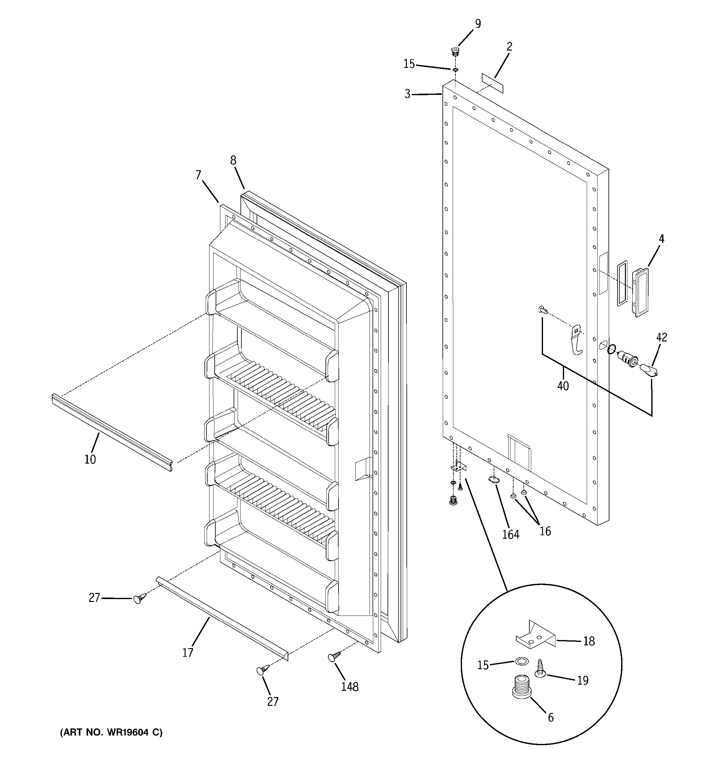 Assembly View for FREEZER DOOR | FUM9HDPARWH
