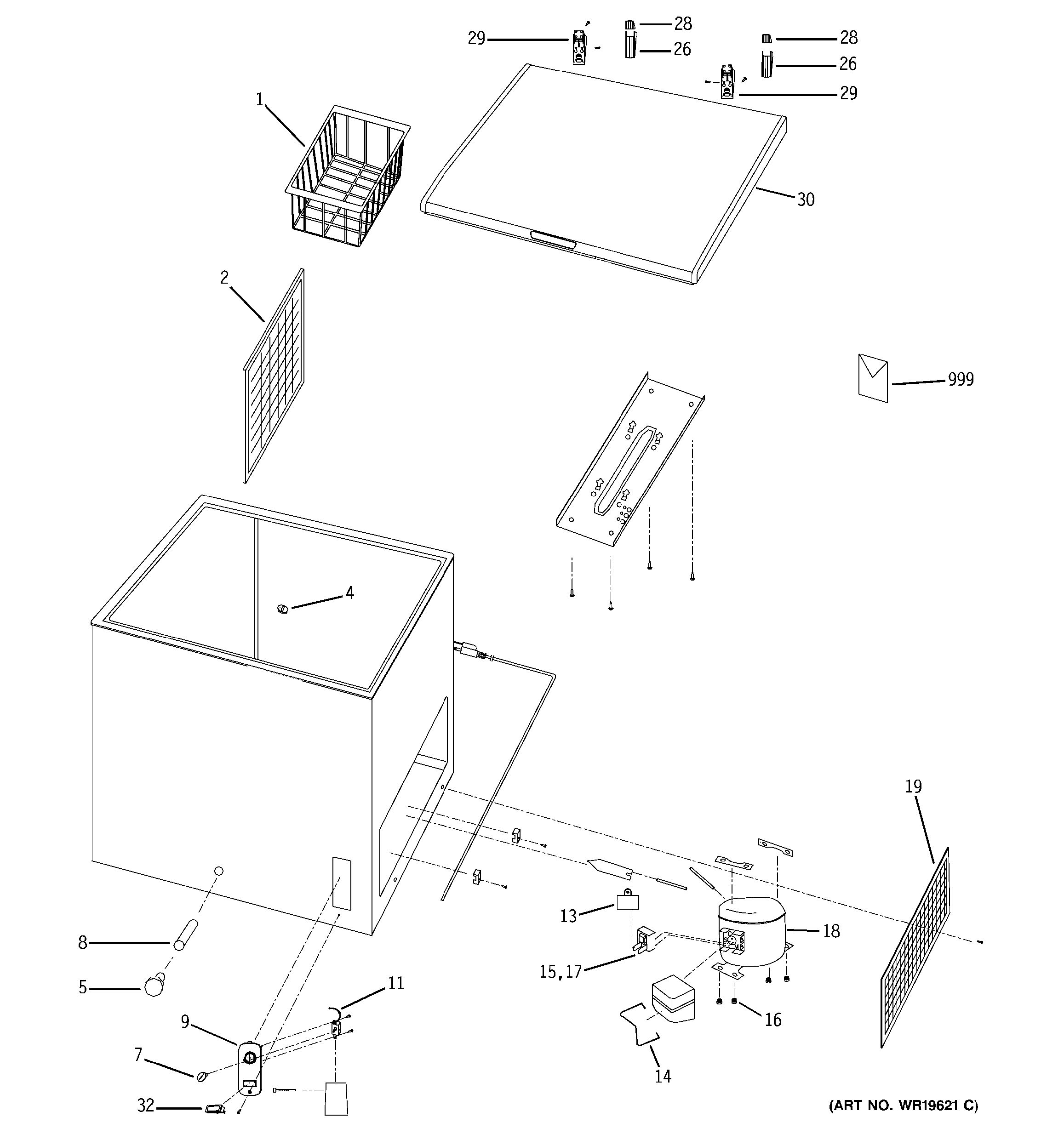 Assembly View for FREEZER PARTS | FCM5HDMCWH