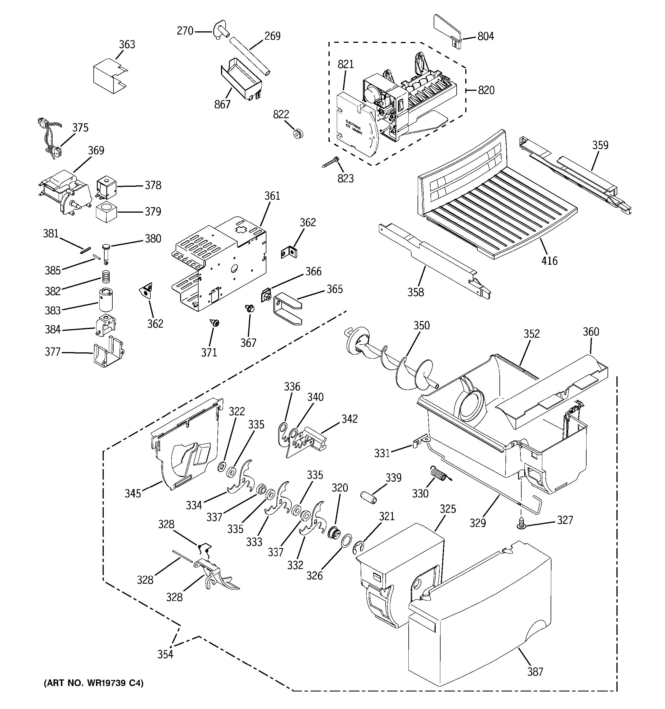 Assembly View for ICE MAKER & DISPENSER | GSS22JEREBB