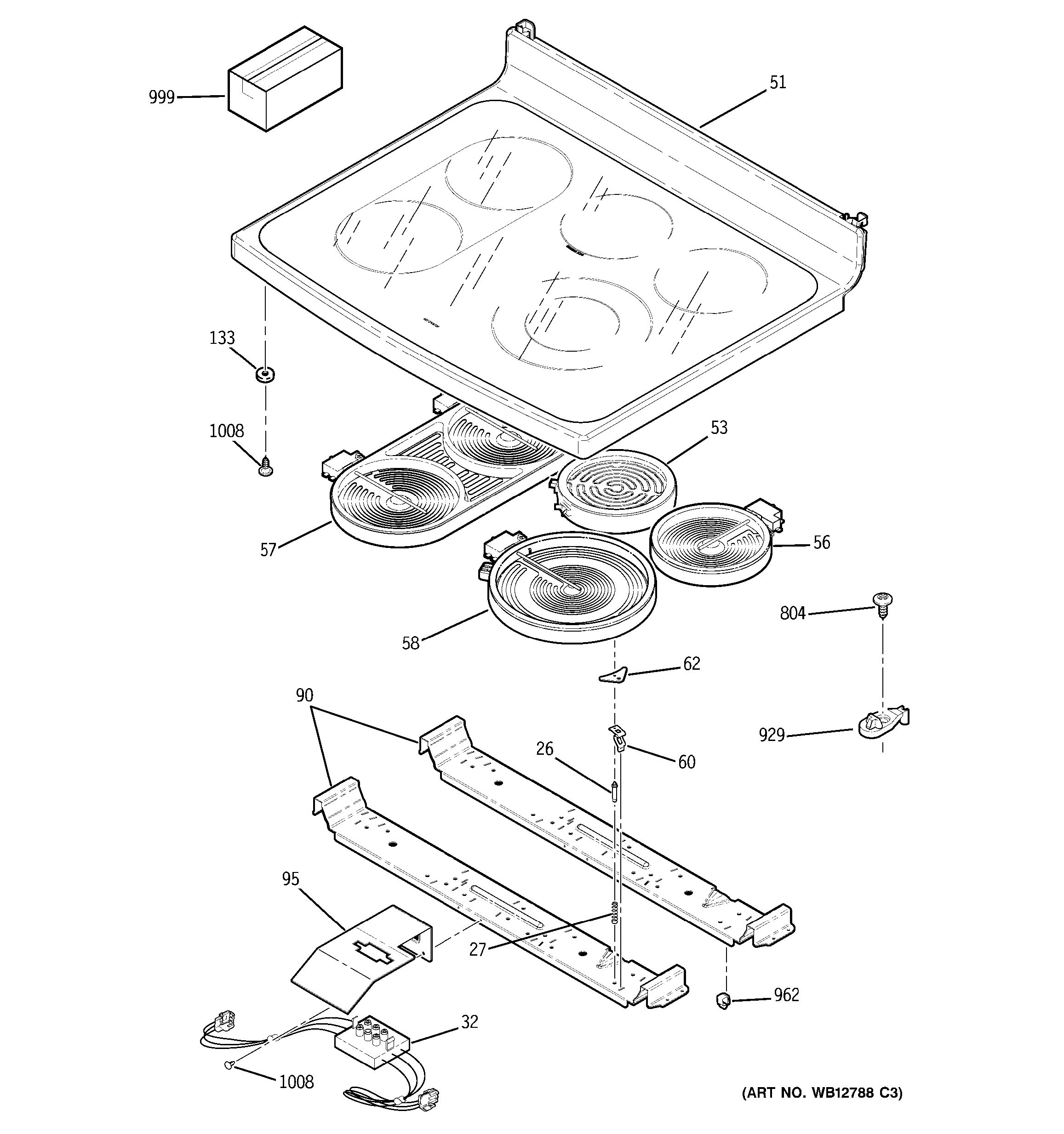 Assembly View for COOKTOP | JB968SH4SS