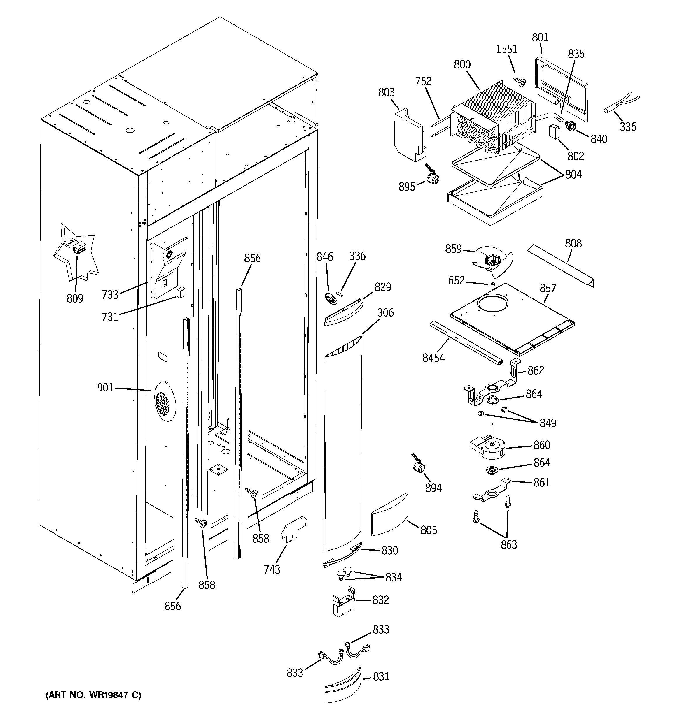 Assembly View for FREEZER SECTION | ZISS360NRESS