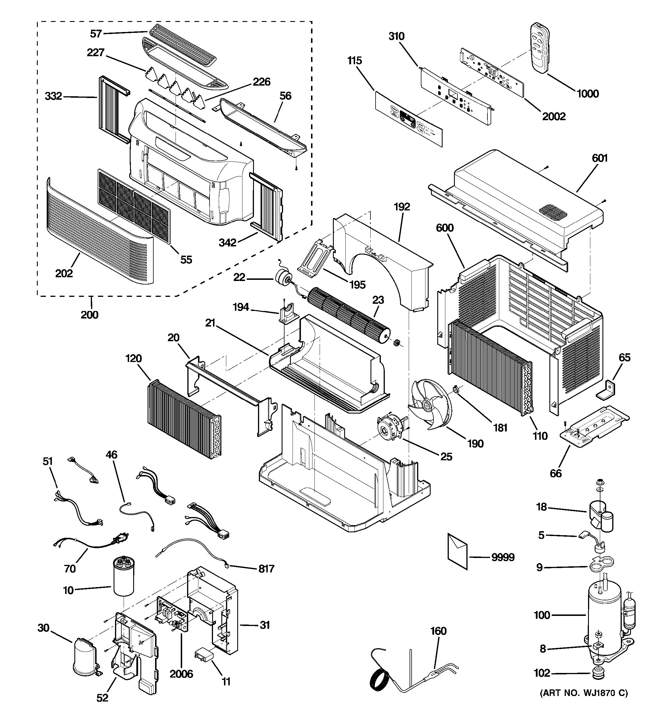 Assembly View for ROOM AIR CONDITIONER | AGP07LHG1