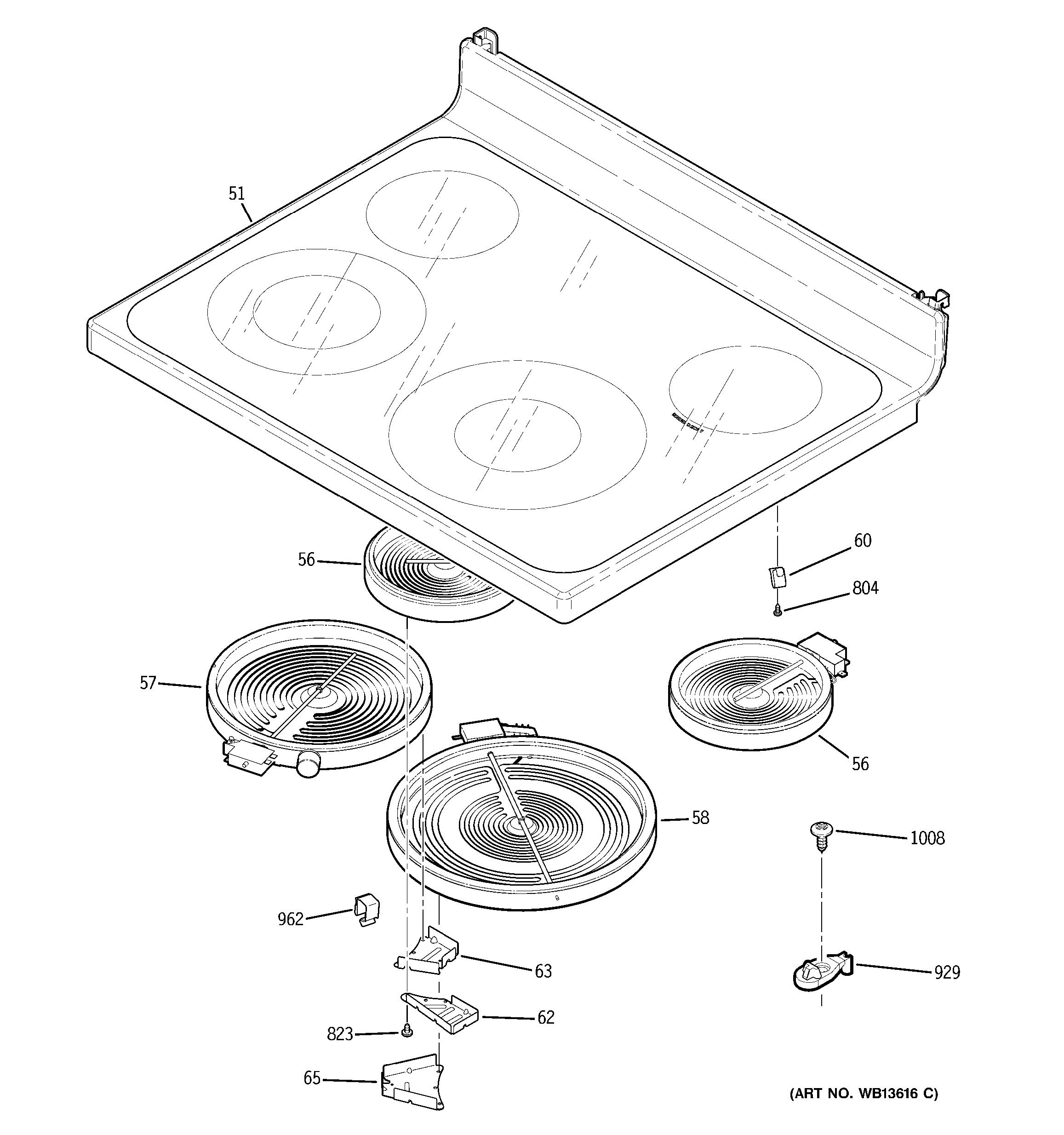 Assembly View for COOKTOP | JBP67BK1WH