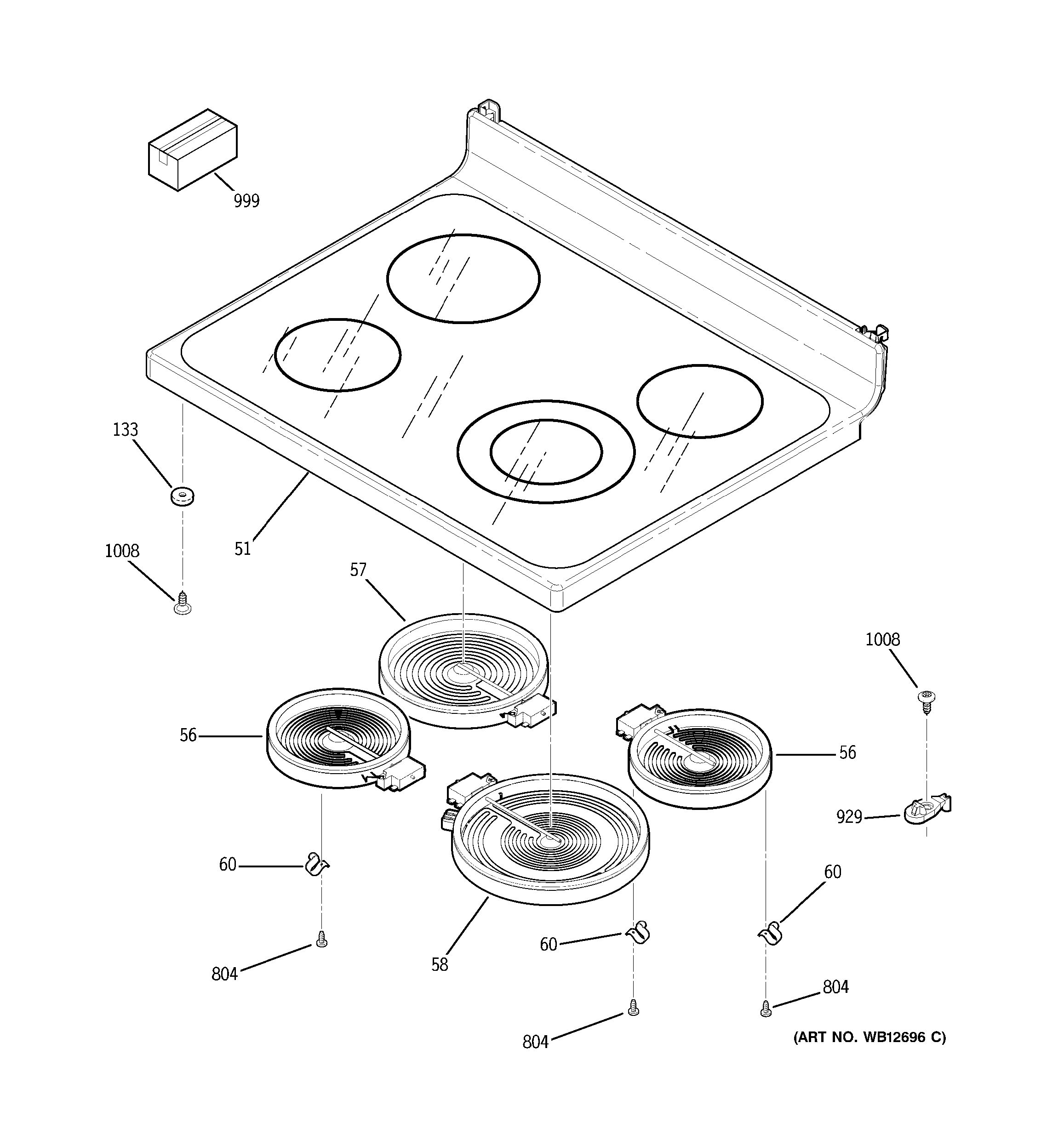 Assembly View for COOKTOP | EER3001H01SS