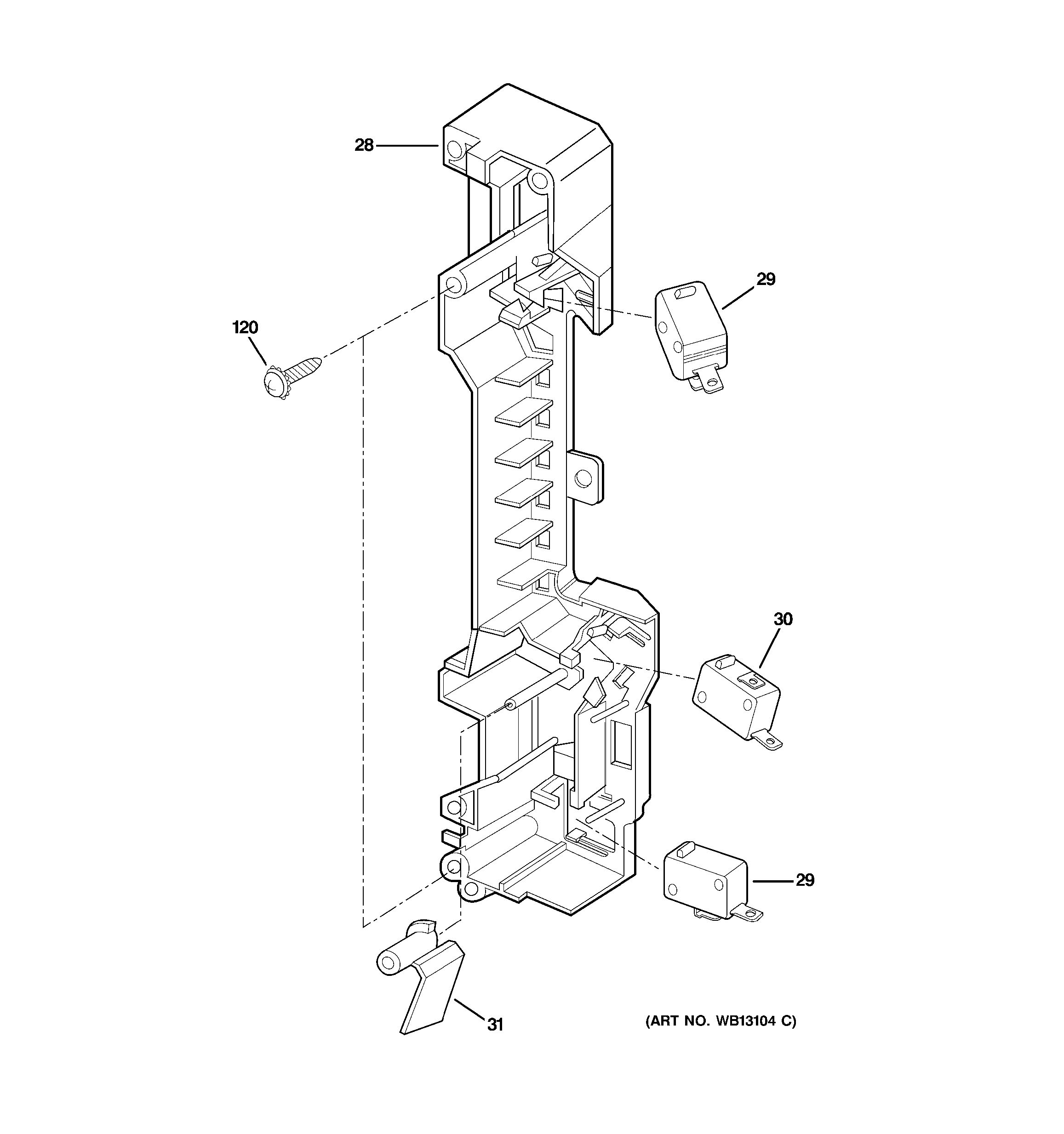 Assembly View for LATCH BOARD PARTS | JVM1631BJ01