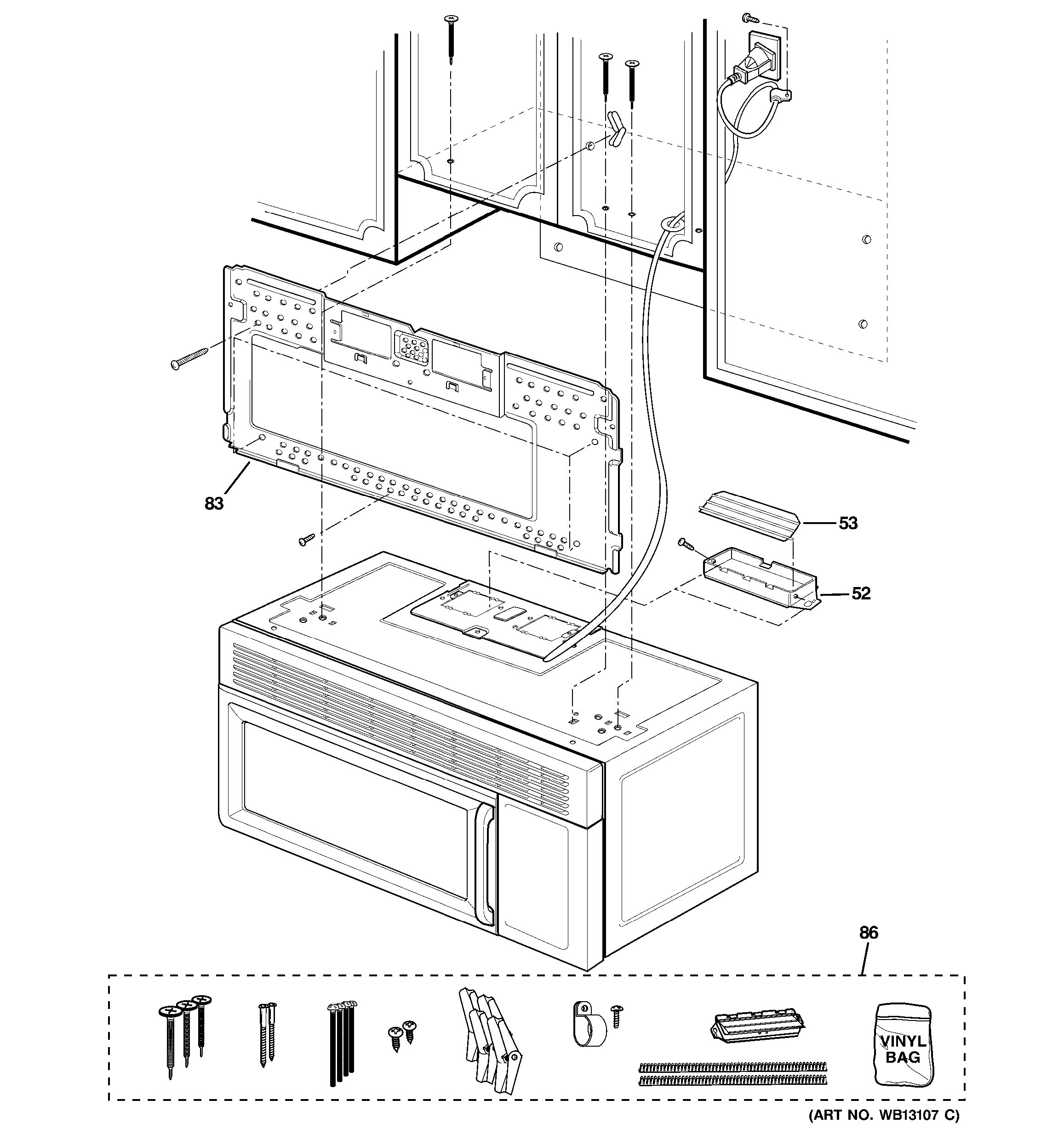 Assembly View for INSTALLATION PARTS | JVM1630WJ03