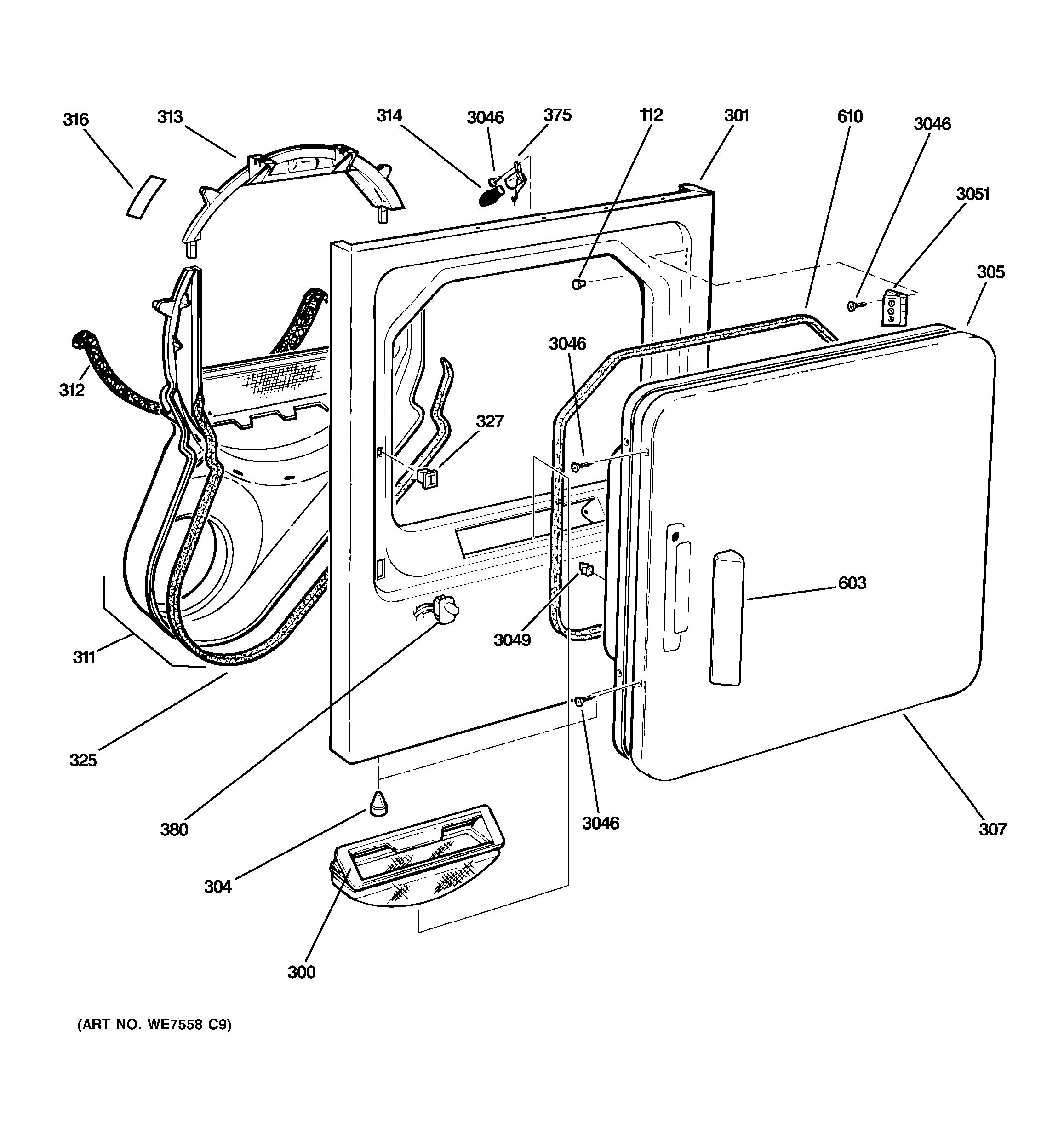 Assembly View for FRONT PANEL & DOOR | DBXR463GD0WW