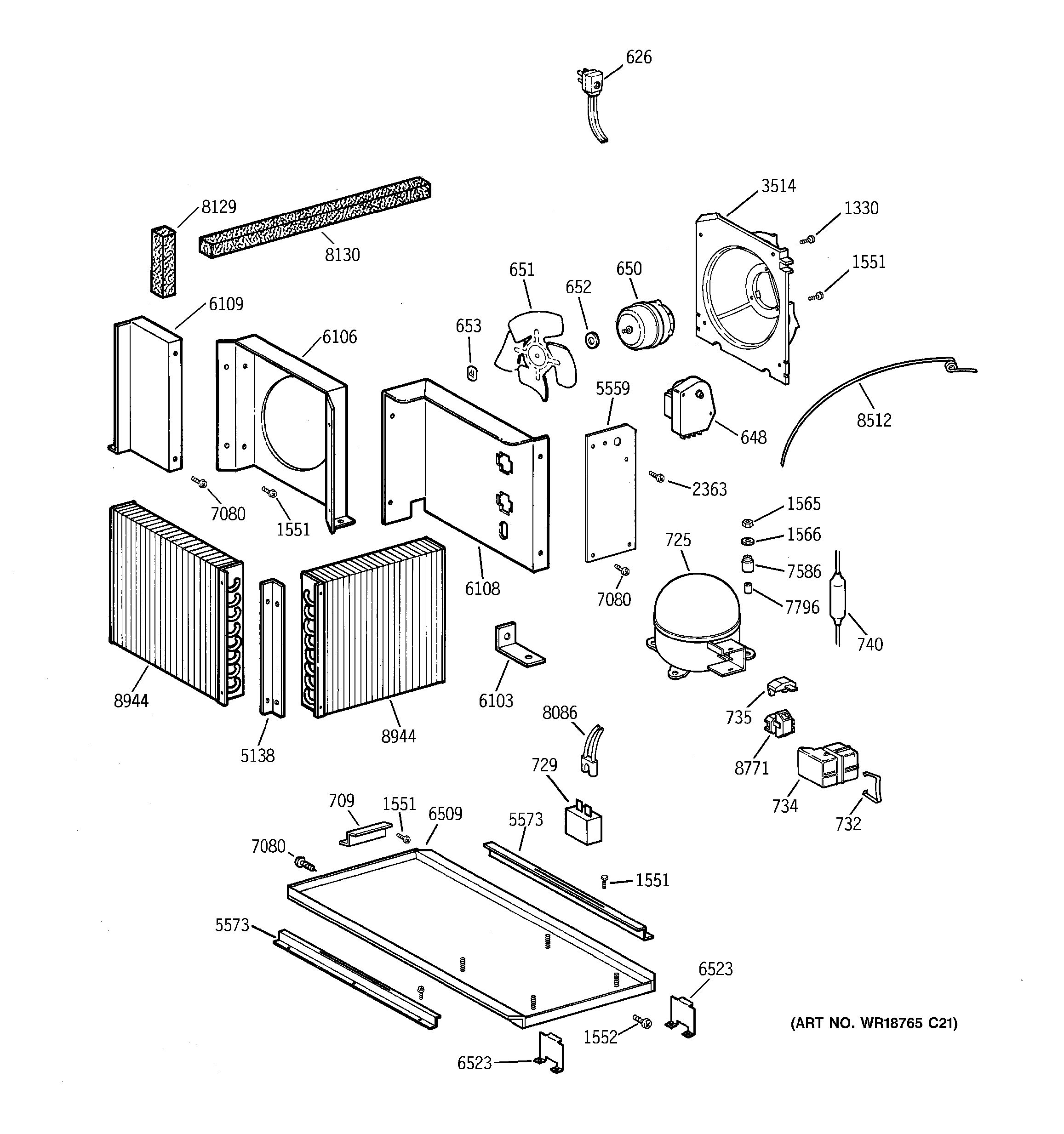 Assembly View for UNIT PARTS | ZIFS36NMHLH