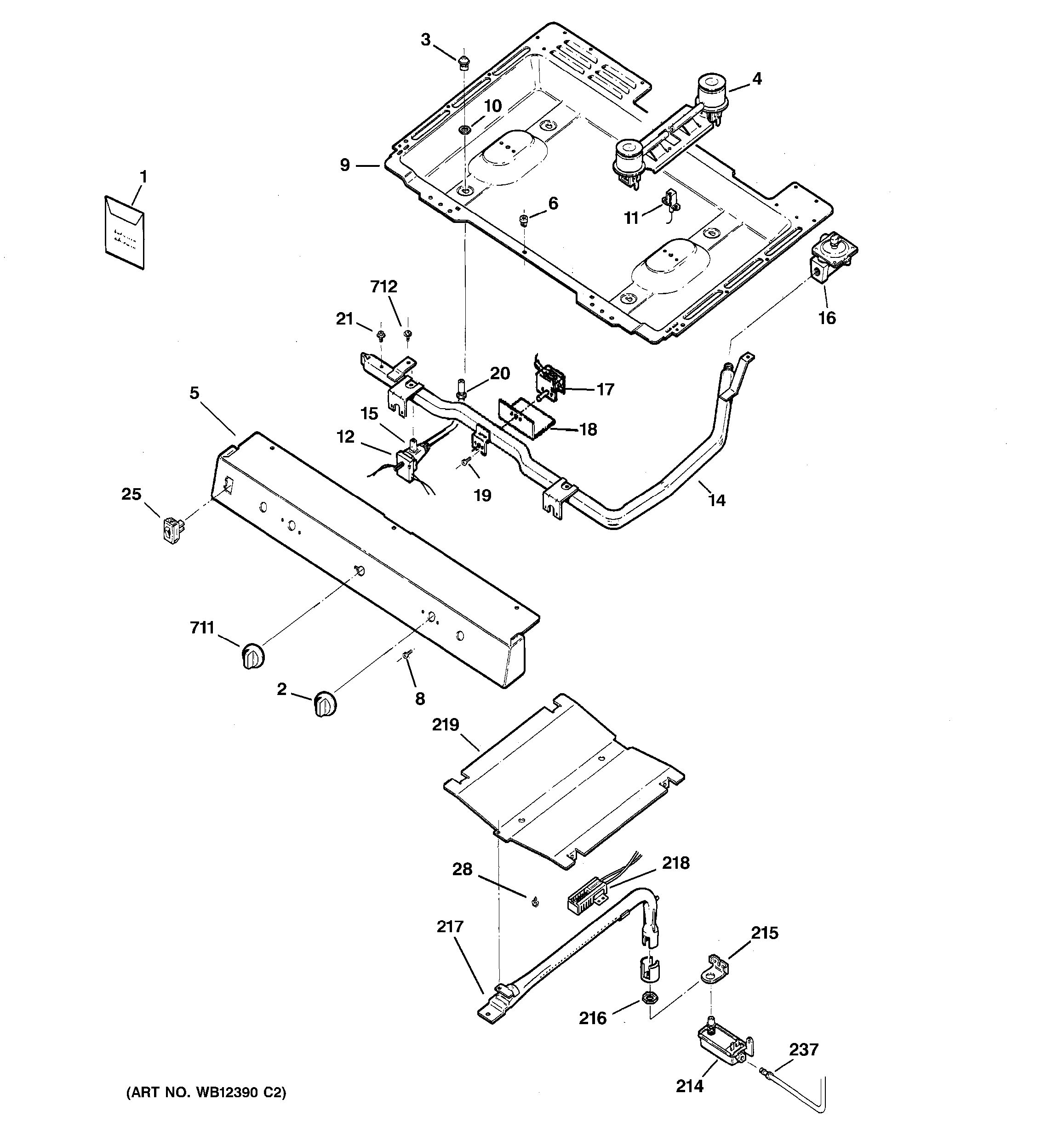 Assembly View for GAS & BURNER PARTS | JGBS07PEH2WW