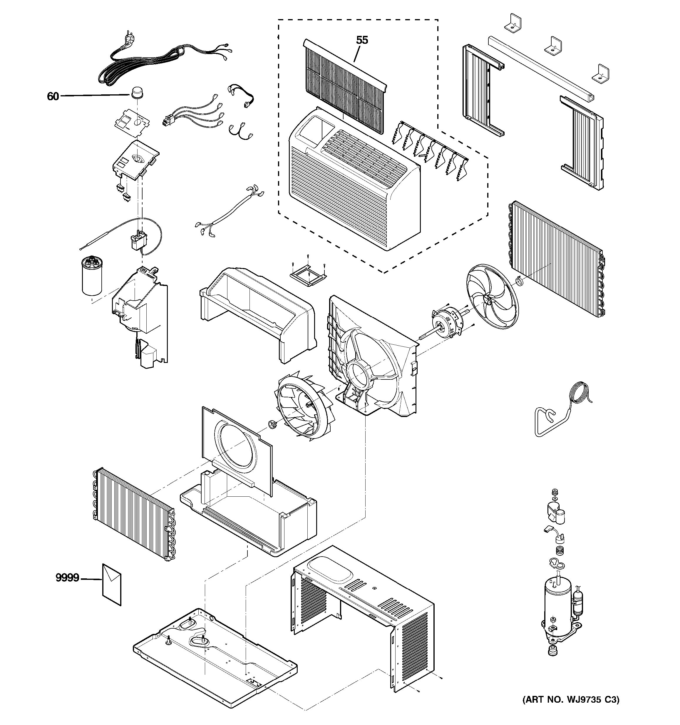 Assembly View for ROOM AIR CONDITIONER | AGR05LJG1