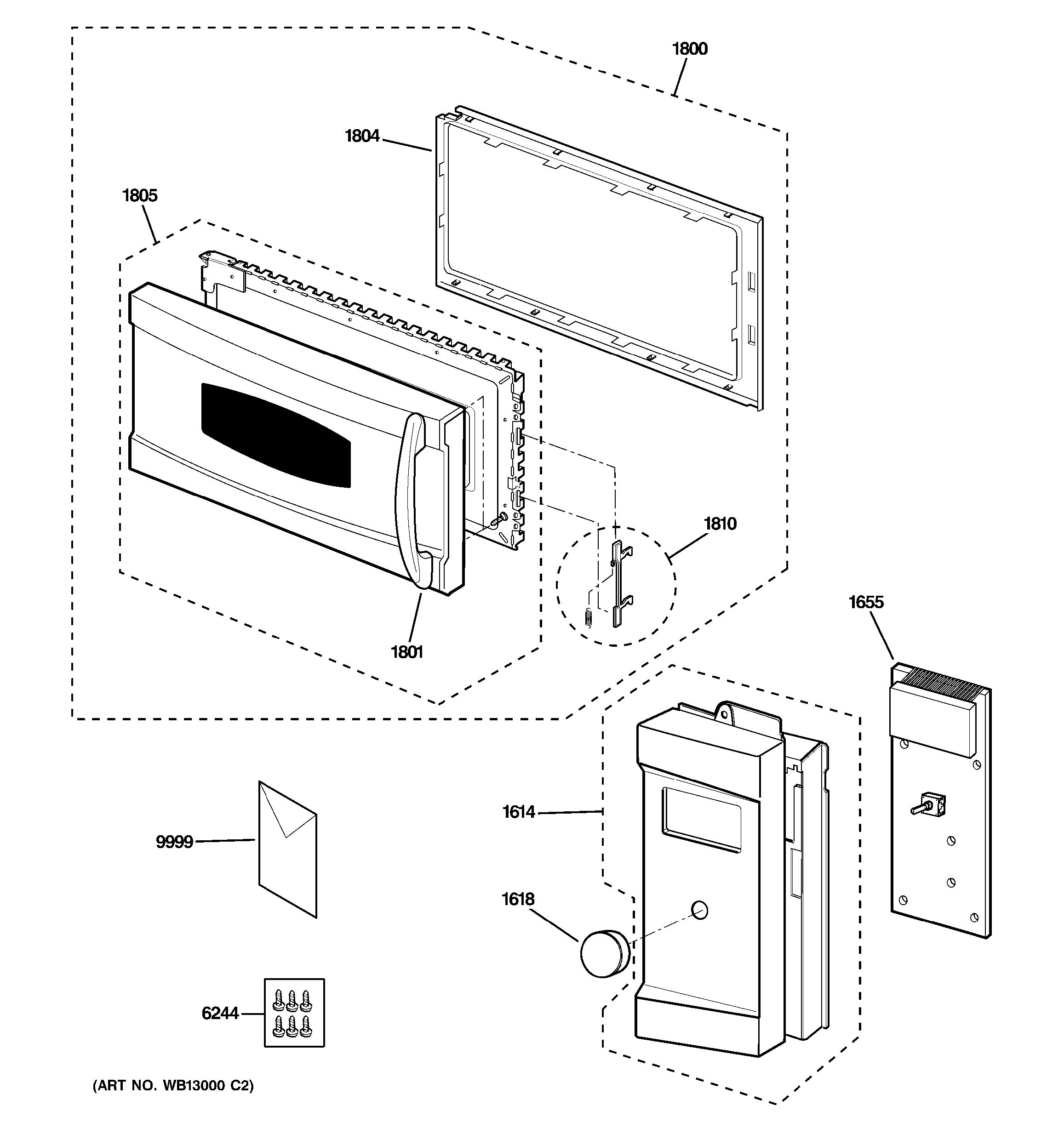 Assembly View for CONTROL PANEL & DOOR PARTS | JVM1490SH02